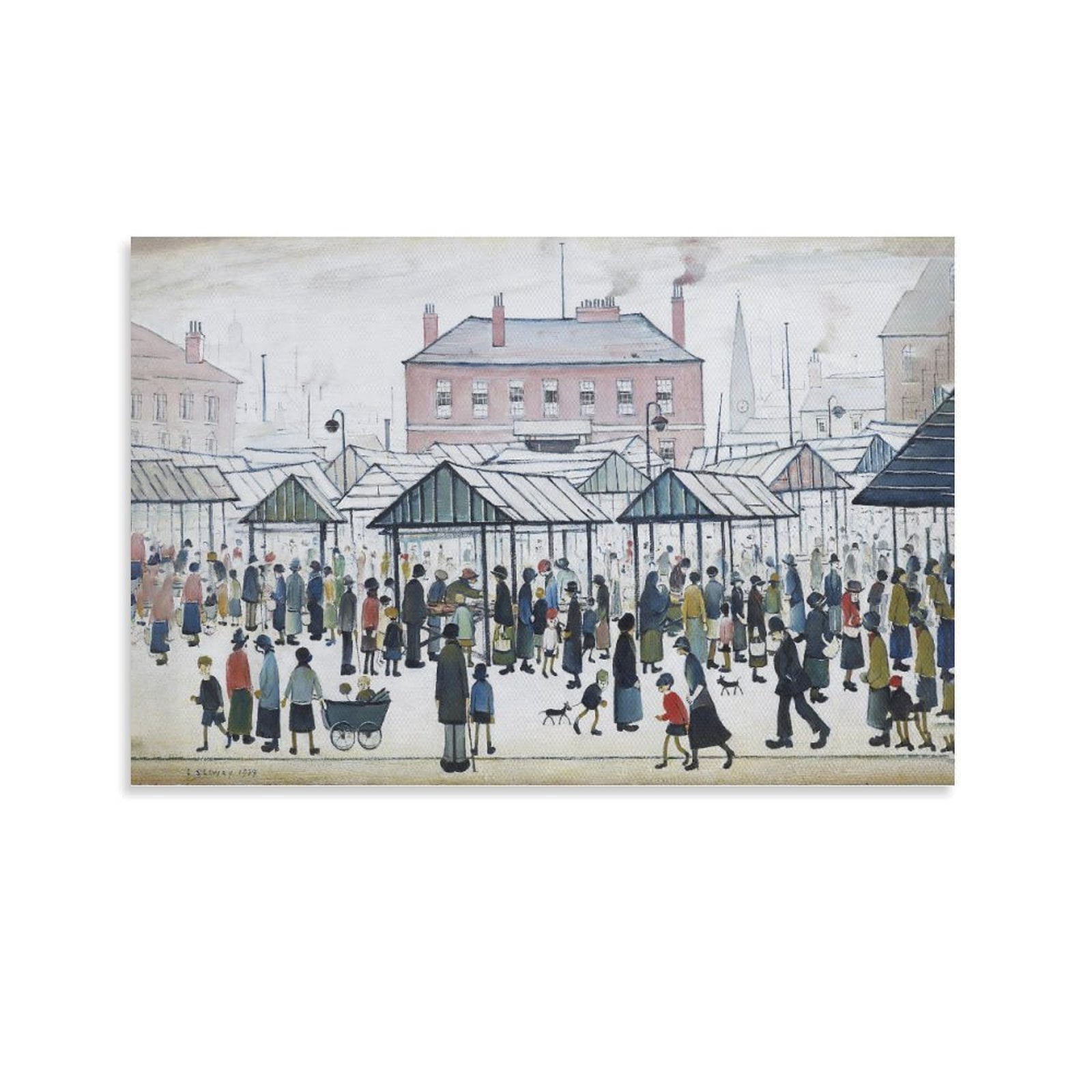 LS Lowry Scene, Northern Town Large Canvas Printing Famous Paintings ...