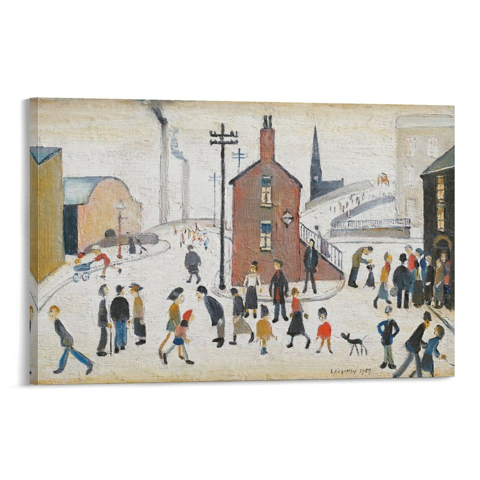 LS Lowry Street Scene Large Canvas Printing Famous Paintings Wall ...