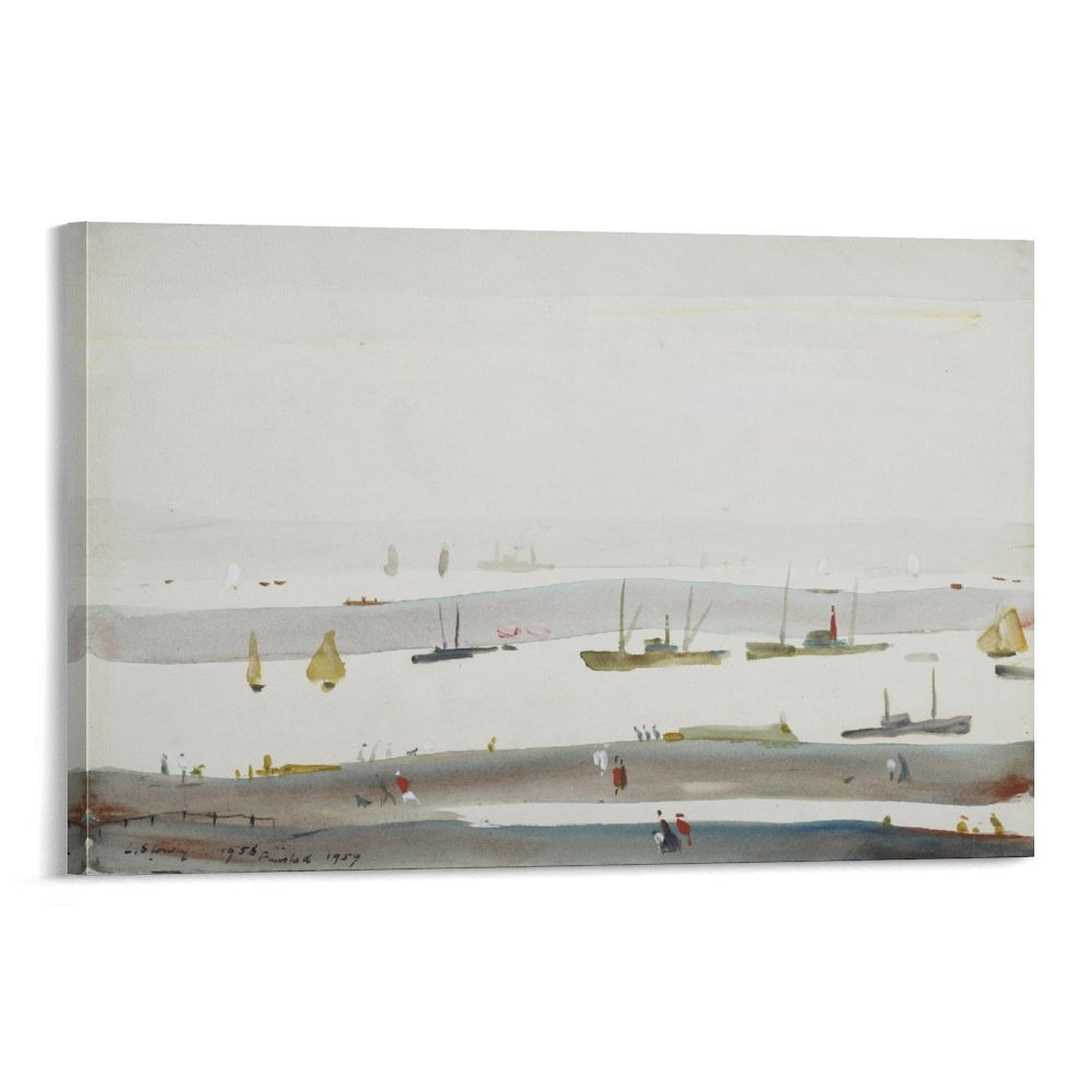 LS Lowry The Estuary Large Canvas Printing Famous Paintings Wall ...
