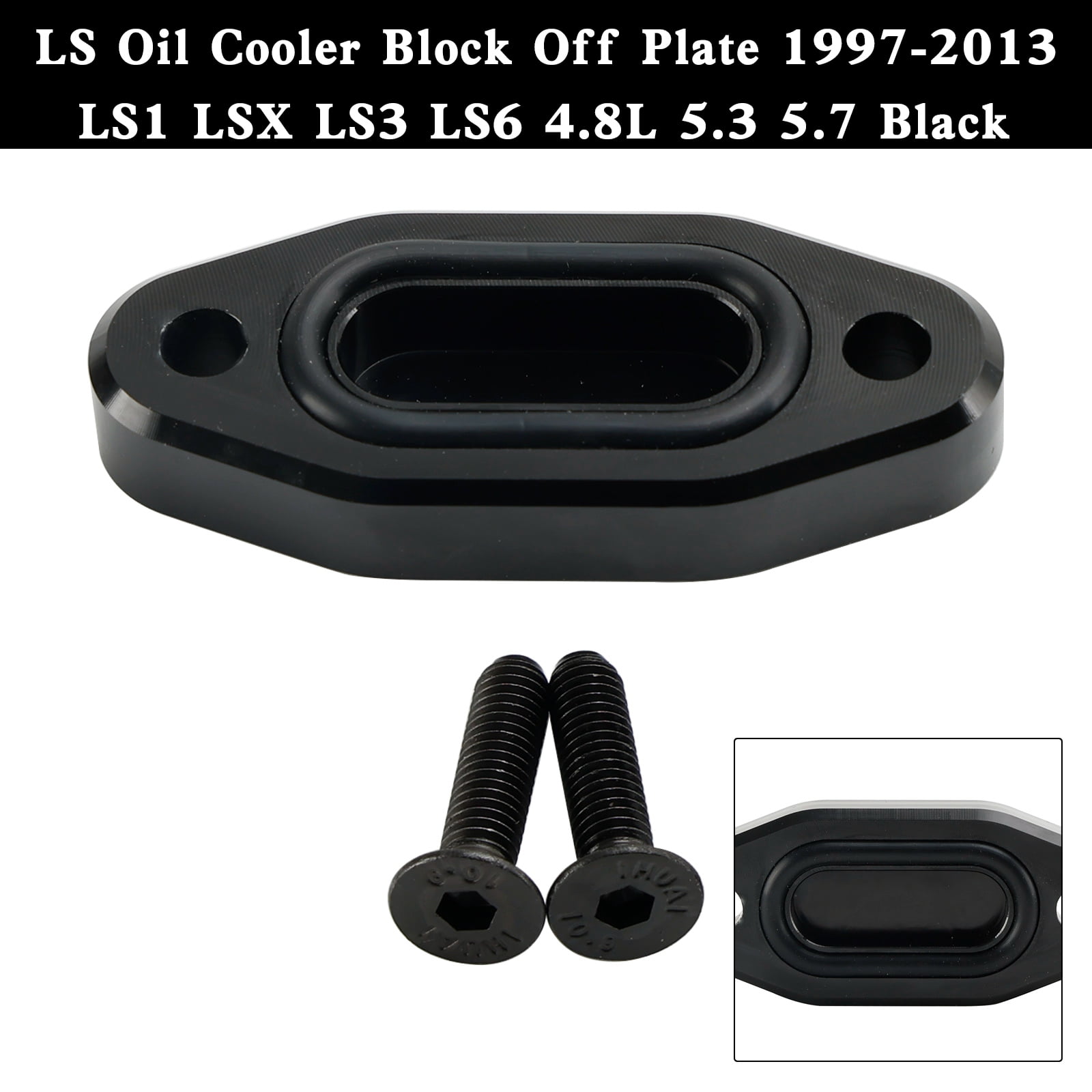 LS Oil Cooler Block Off Plate 1997-2003 LS1 LSX LS3 LS6 4.8L 5.3 5.7 ...