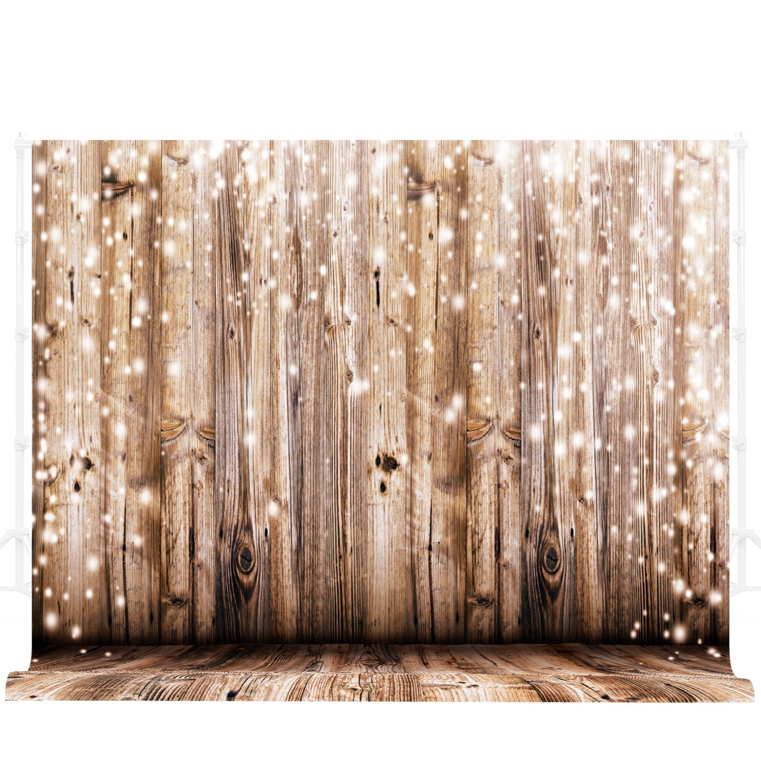 LS Photography [1-Pack] 10 x 10 ft Rusty Wood Backdrop String Light ...