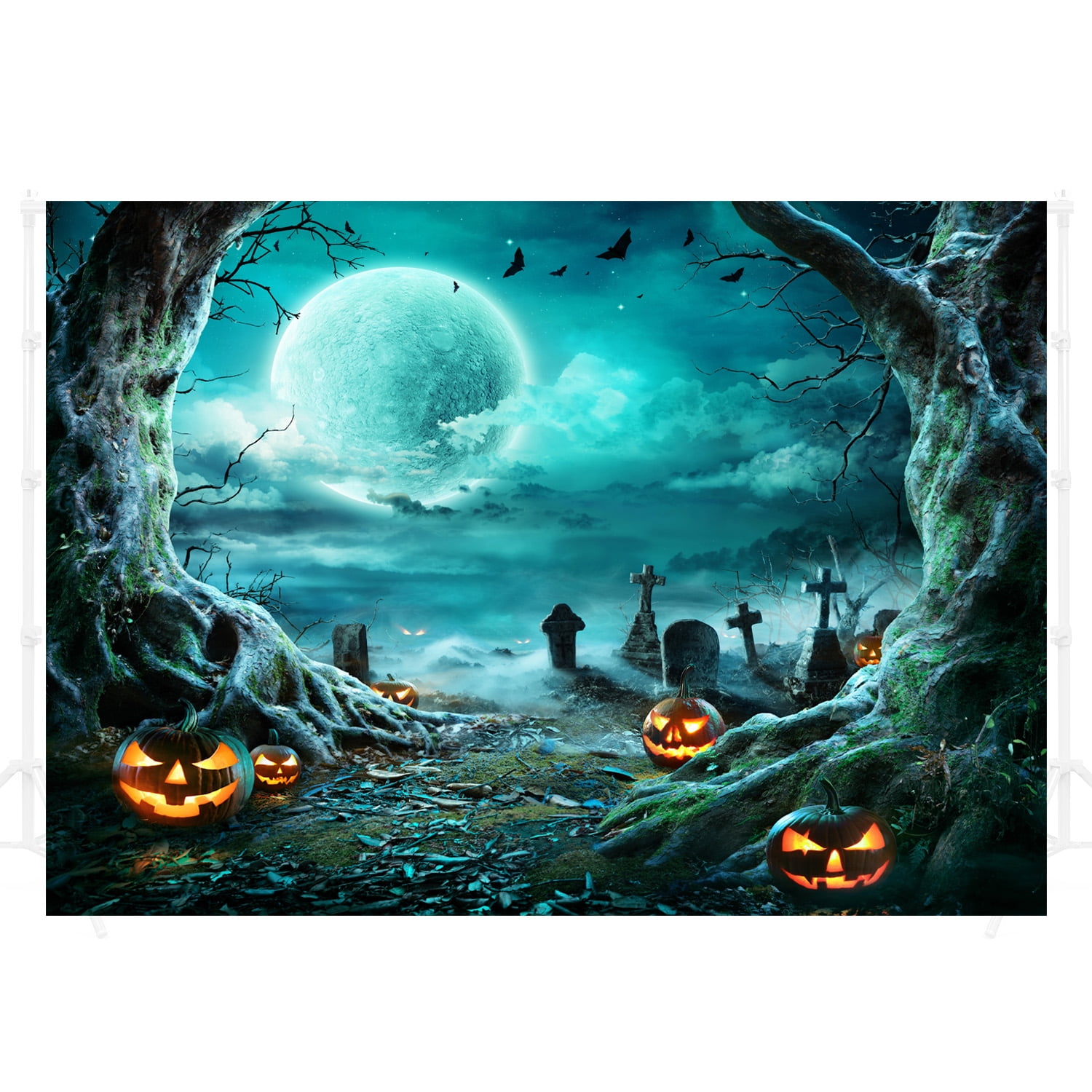 LS Photography [1-Pack] 10 x 8 ft. Halloween Backdrop, Horror Moon ...