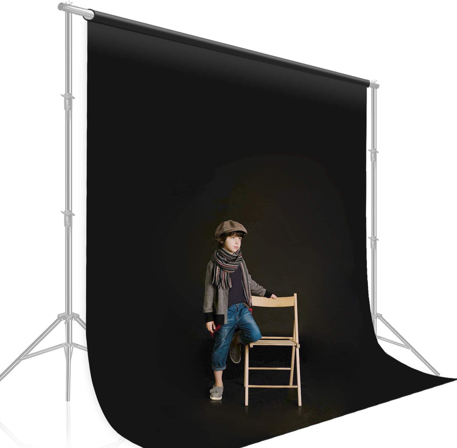 LS Photography 10 X 12 ft. Black Photo Backdrop Screen for Photo Studio ...