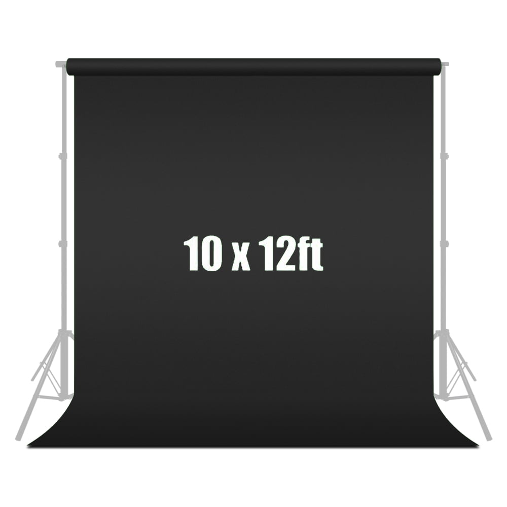 LS Photography 10 x 12 ft. Black Photo Backdrop, Background Screen for ...