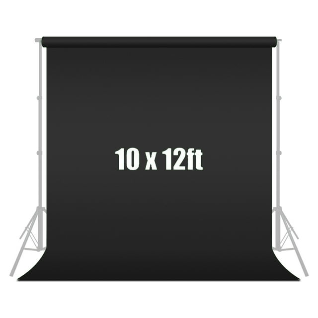 LS Photography 10 x 12 ft. Black Photo Backdrop, Background Screen for ...