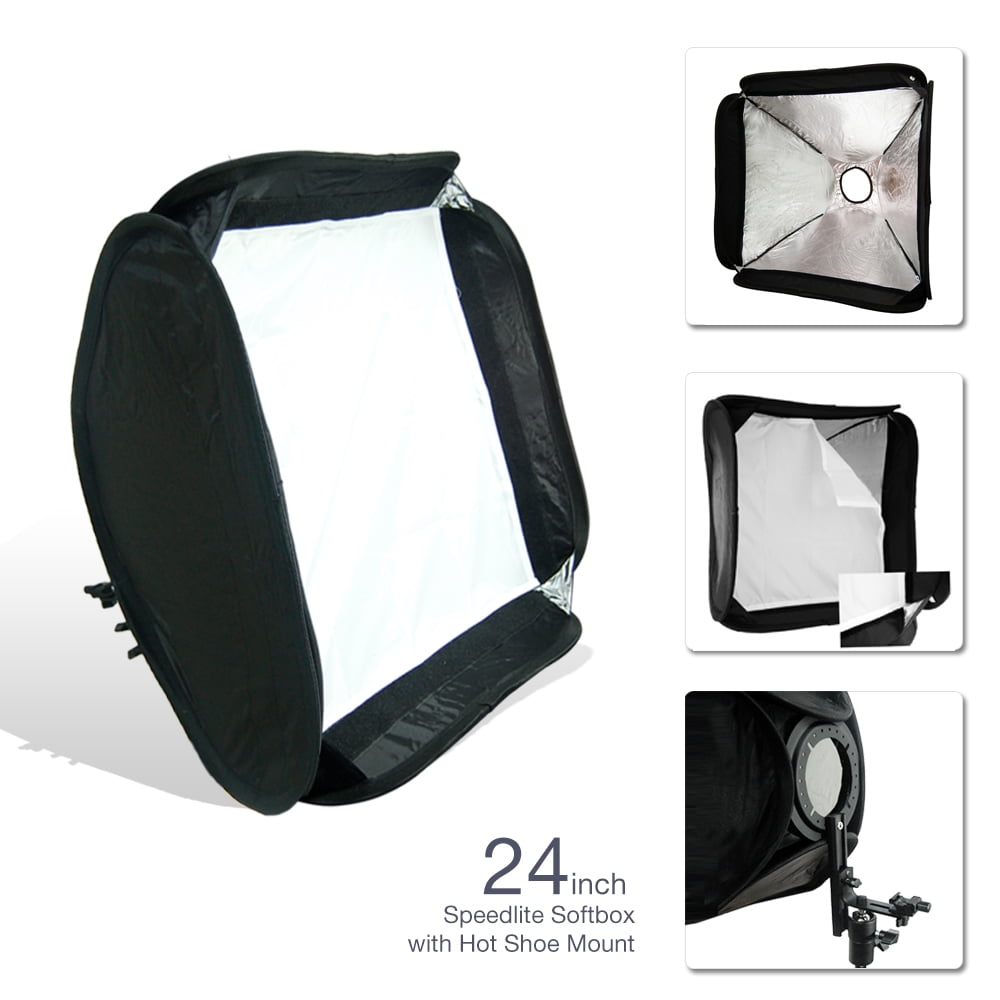 LS Photography 2 Pack Softbox Lighting Diffuser for Speedlite with Shoe ...