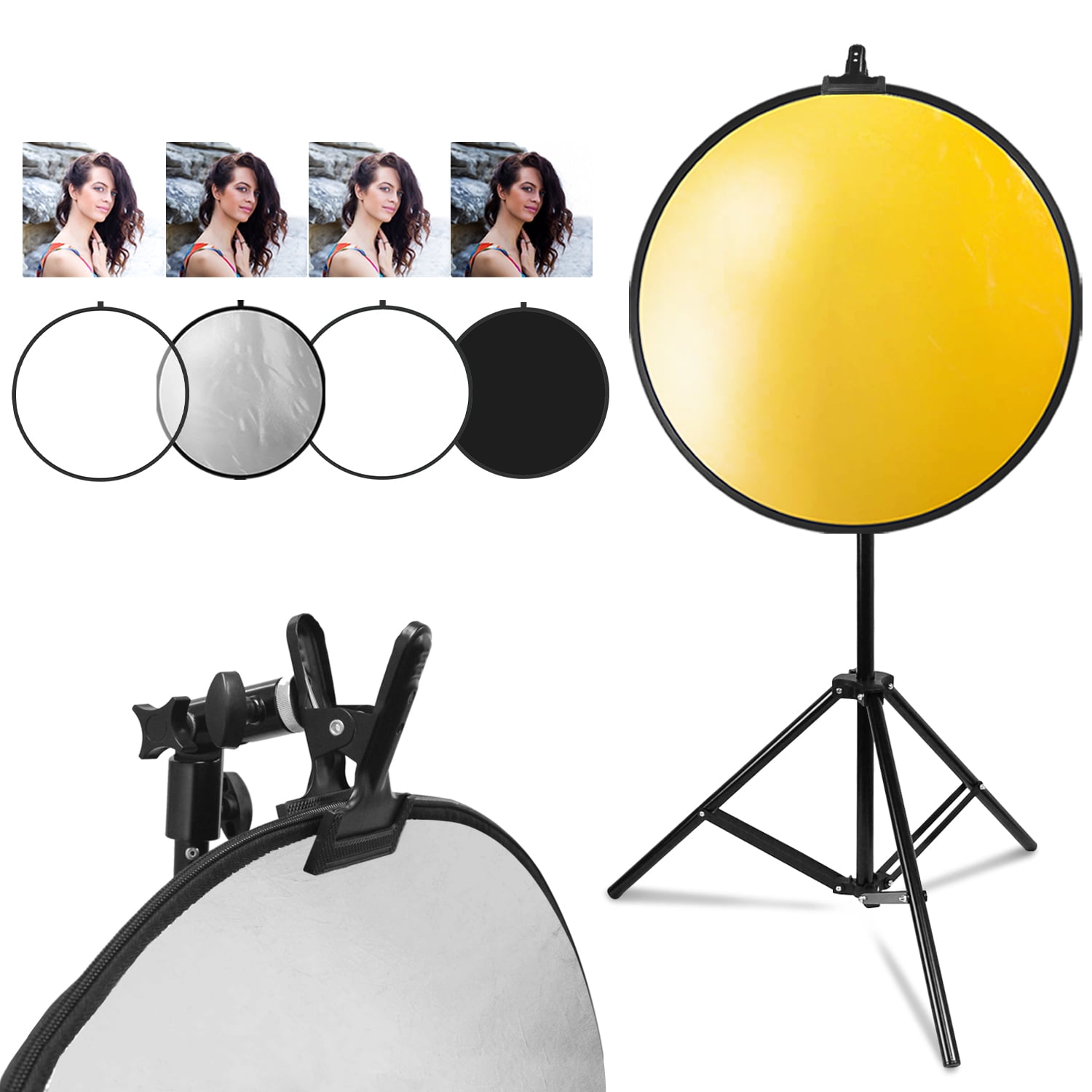 LS Photography 32" 5-in-1 Collapsible Pop-Up Reflector Photo Studio ...