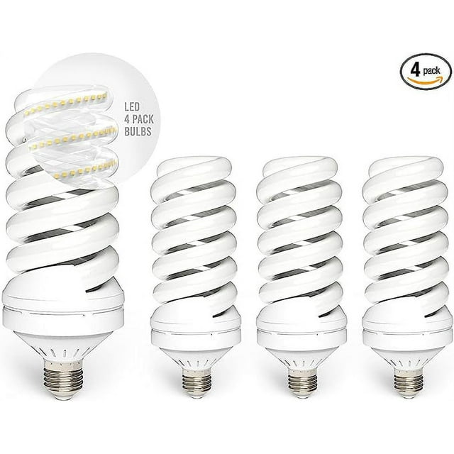 LS Photography 4-Pack 30W LED E26/E27 Light Bulb 300W Equivalent White 6500K 3000LM, WMT2207 ...