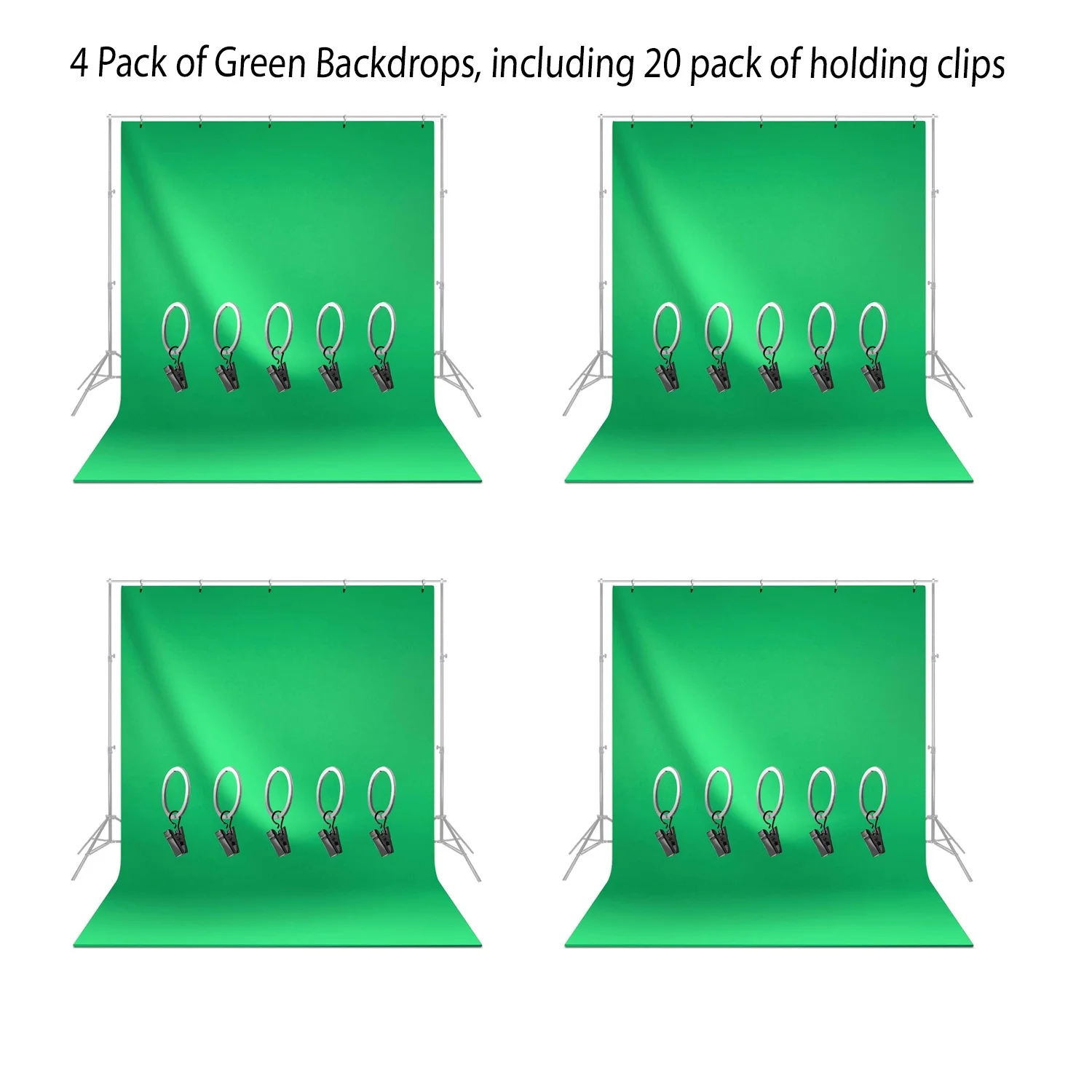 LS Photography 4-Pack Green Screen Backdrop – Photo & Video Studio ...