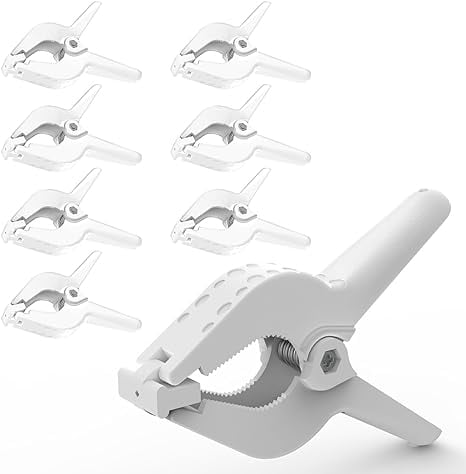 LS Photography [8-Pack] White Adjustable Heavy-Duty Clamp for Photo ...