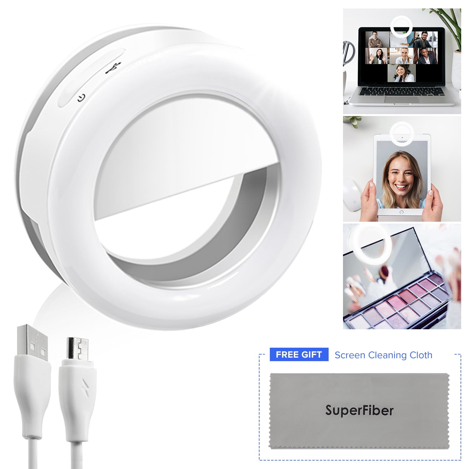 LS Photography LED Selfie Ring Light Screen Cleaning Cloth for Stream ...