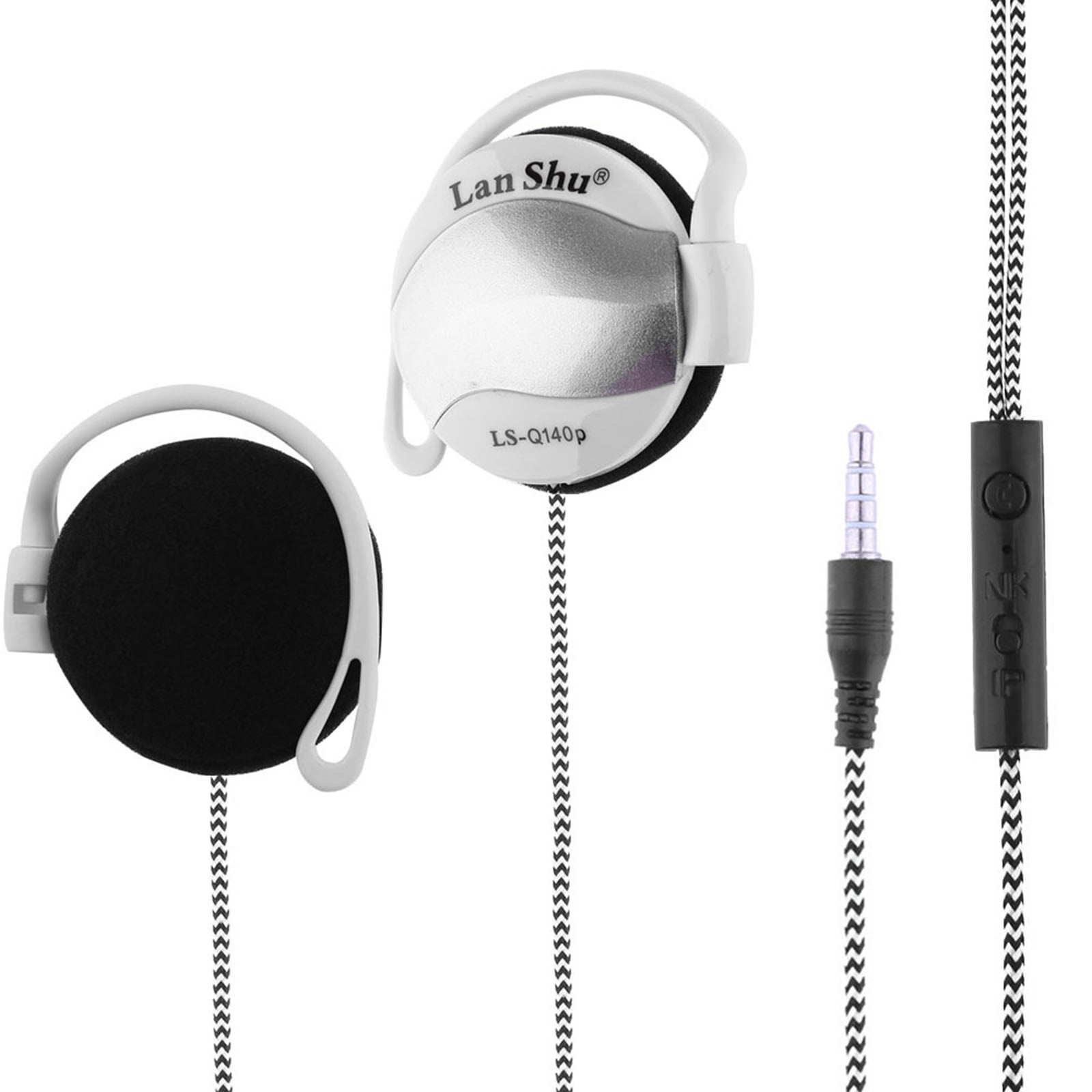 LS-Q140P Sport Headphone 3.5mm Ear-Hook Headset Line Control Earphone ...