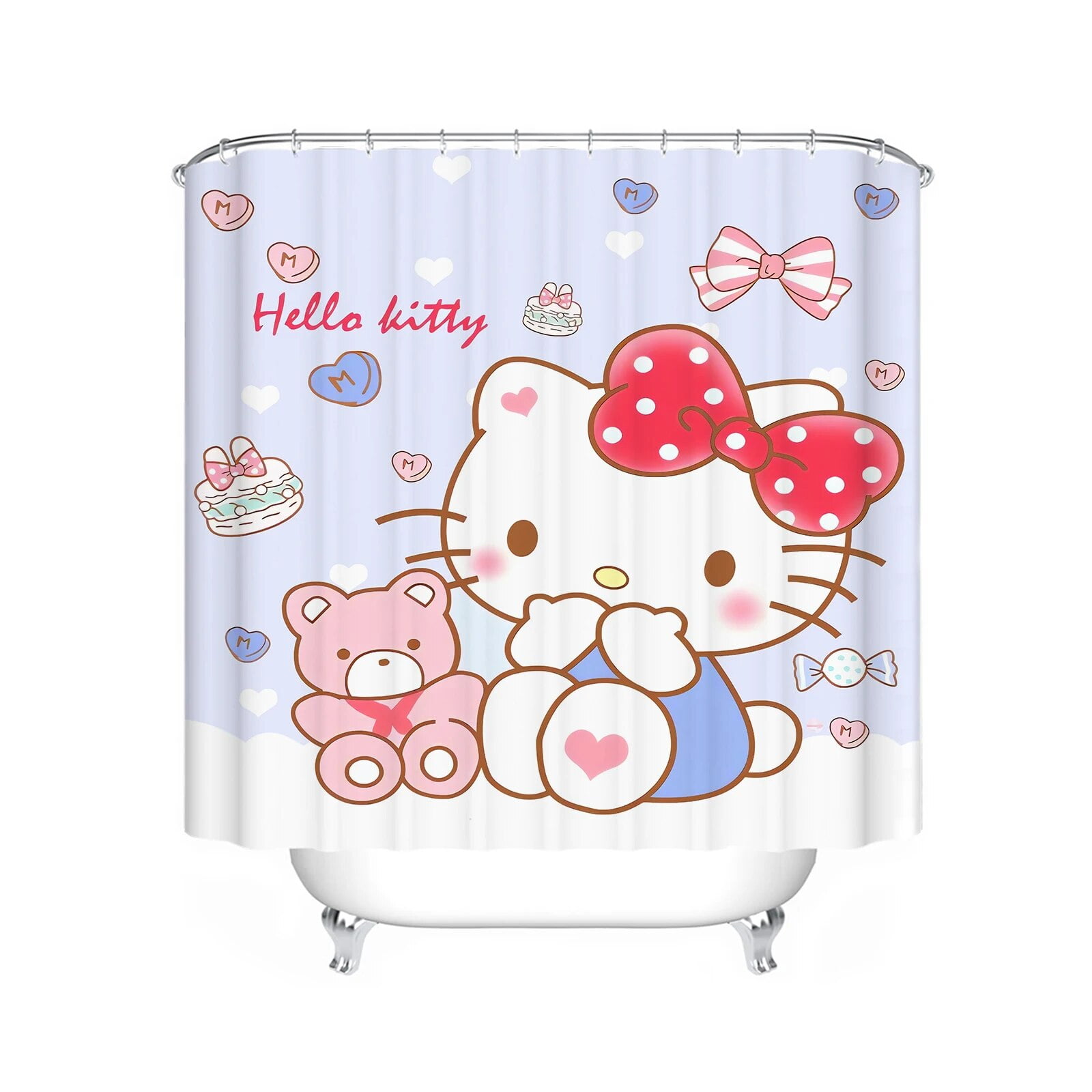 Ls Sanrio Hellokitty Cartoon Bathroom Accessories Cute Shower Screen