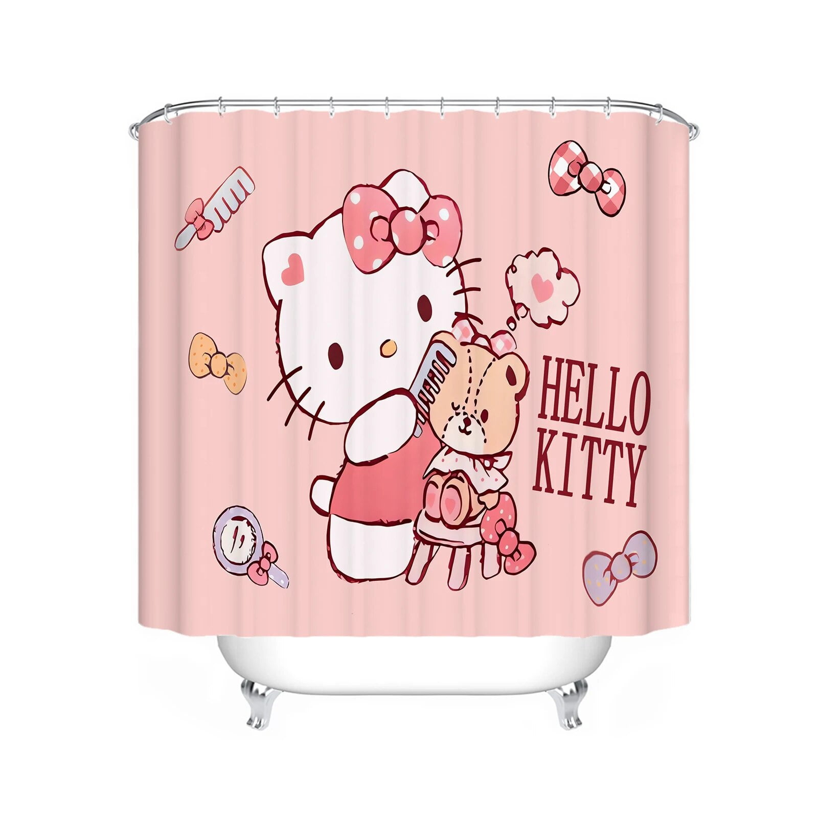 Ls Sanrio Hellokitty Cartoon Bathroom Accessories Cute Shower Screen
