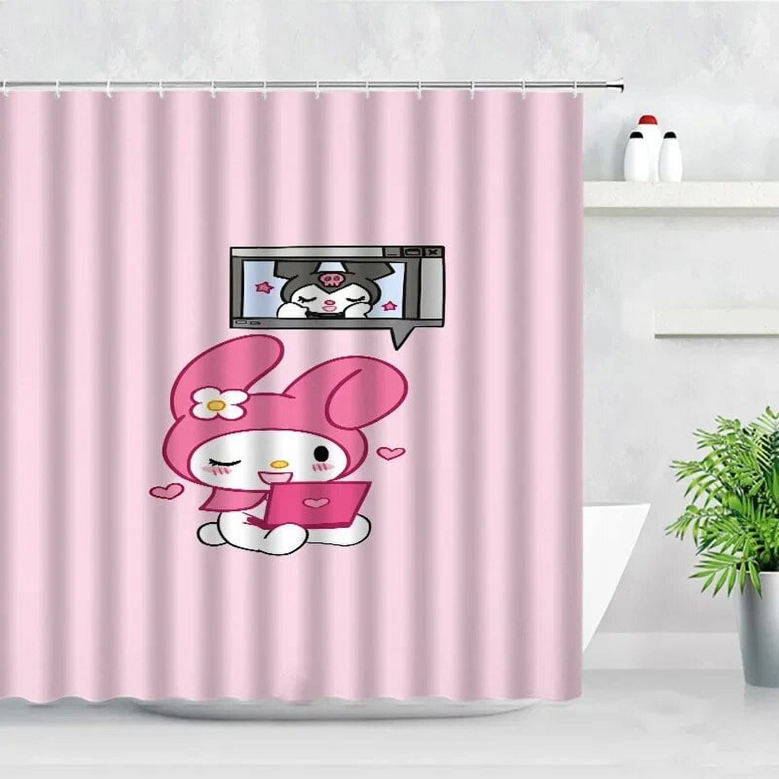 Ls Sanrios Mymelody Cinnamoroll Kuromi Kawaii Cartoon Shower Curtains