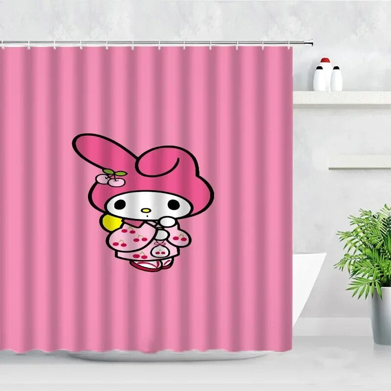 Ls Sanrios Mymelody Cinnamoroll Kuromi Kawaii Cartoon Shower Curtains