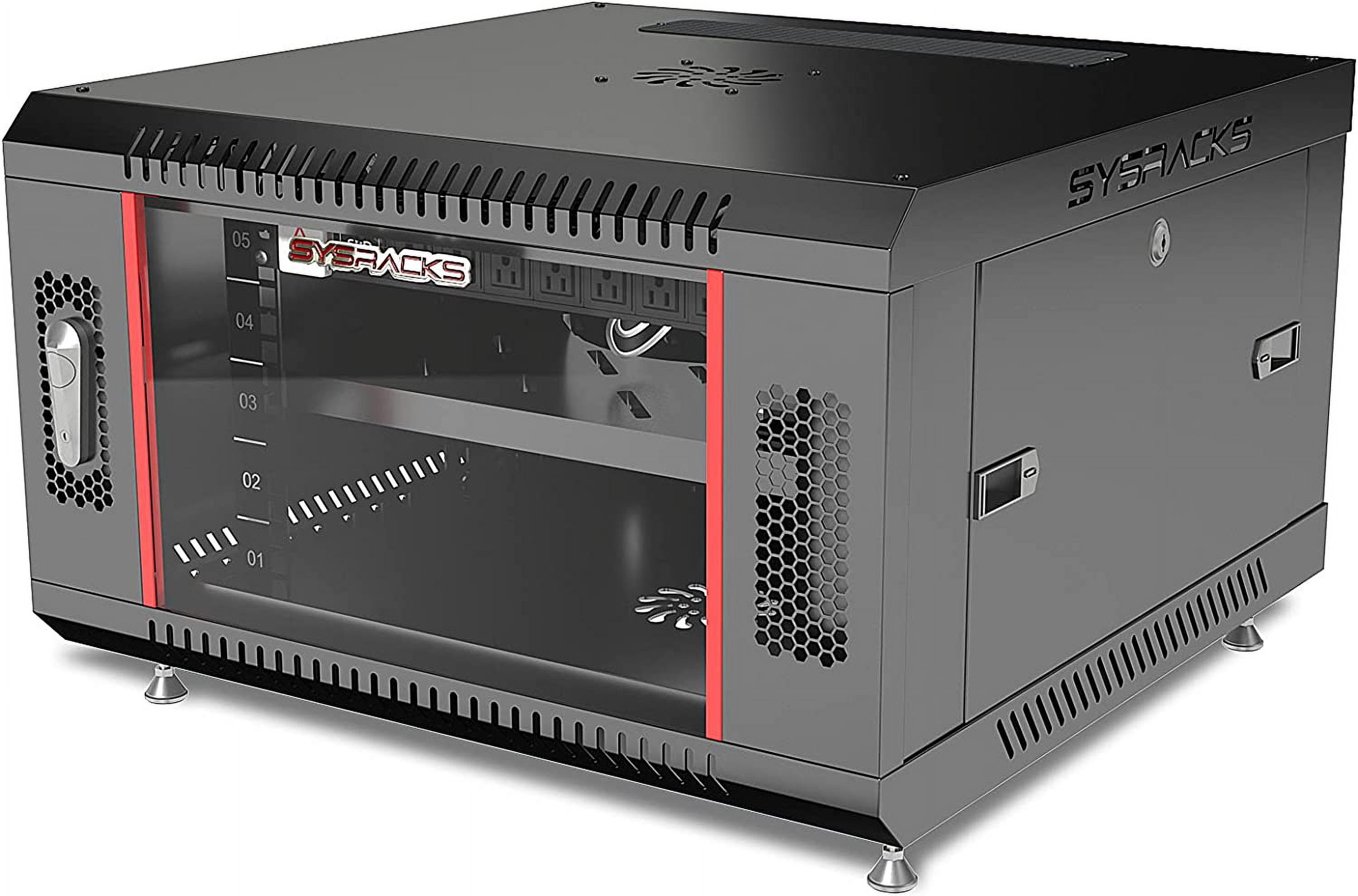 LS Server Rack – 6U - Wall Mount Rack - Locking Cabinet for Network ...