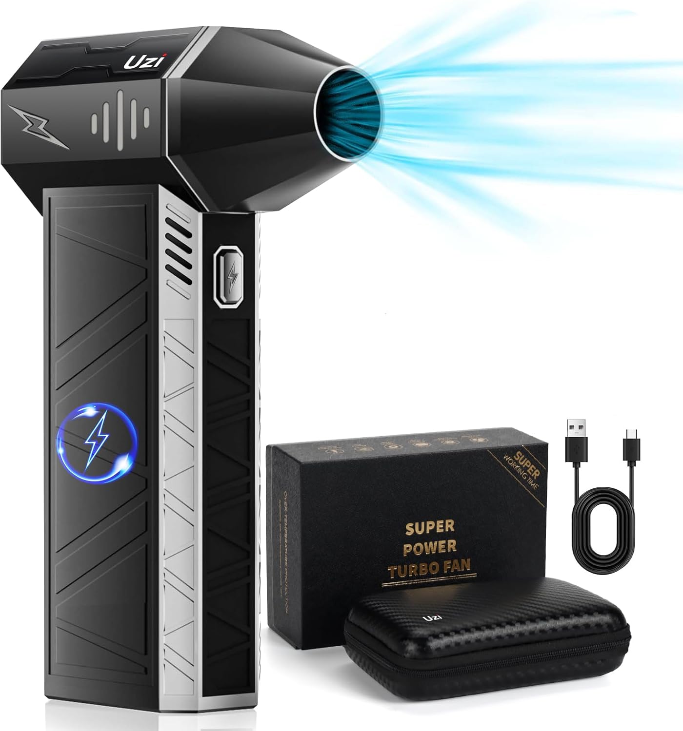 LS Uzi Electric Air Duster-150000RPM Compressed Air Duster, 4Gear Adjustable Portable Dry Jet ...