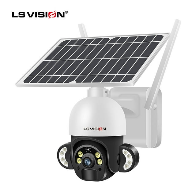 LS VISION Camera 4G Sim Card With Solar Panel Security Camera 2K PTZ ...