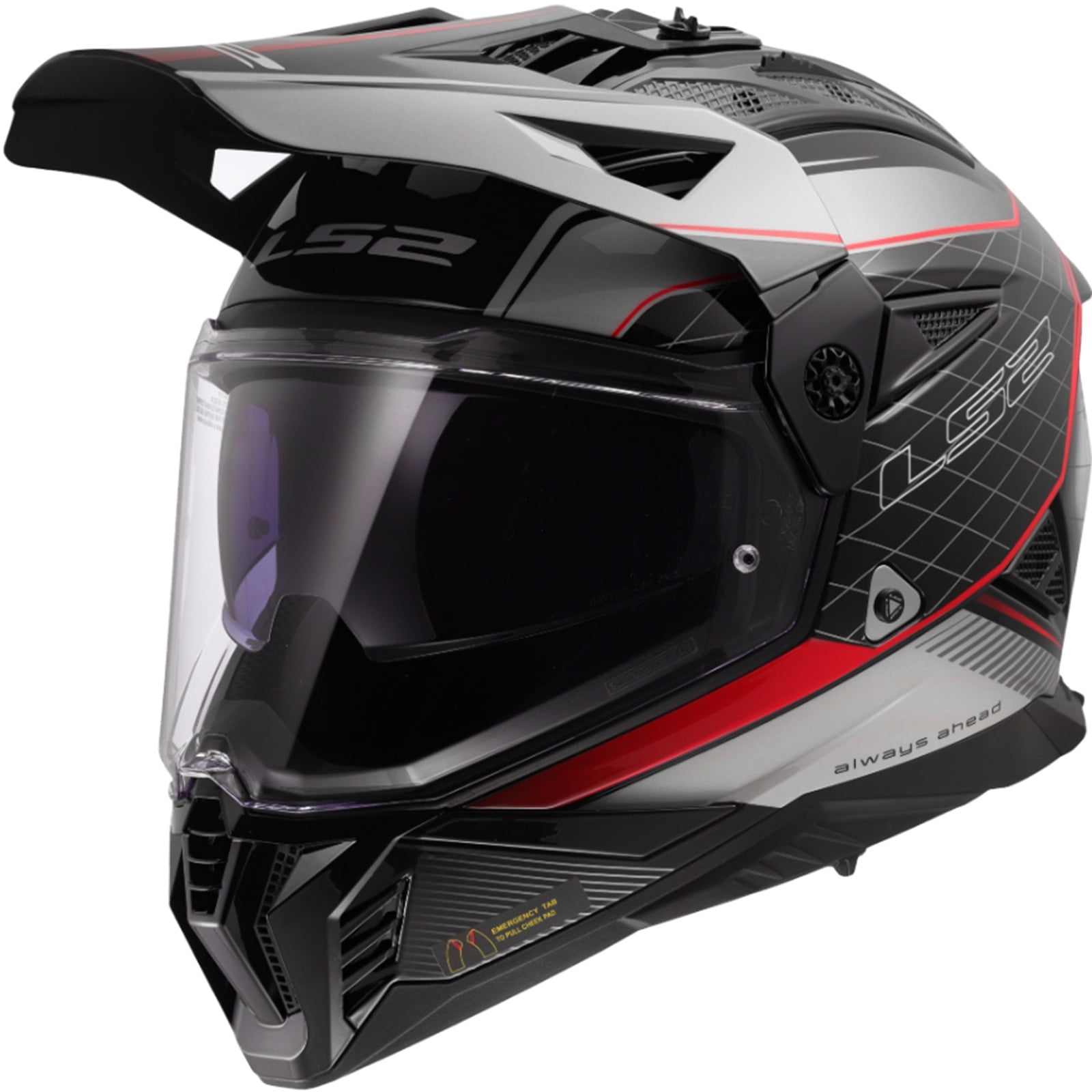 LS2 Blaze II Adult Off-Road Motorcycle Helmet - Gloss Black/Gray Light ...