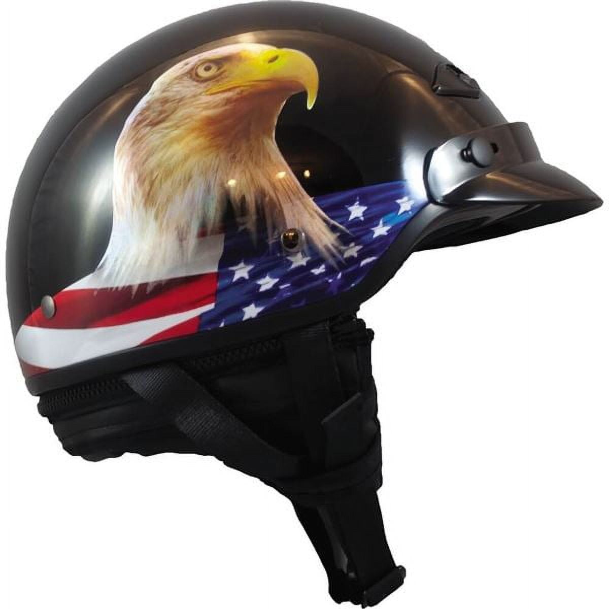 LS2 Helmets Bagger Fiberglass Motorcycle Half Helmet,Murica Eagle 568 ...
