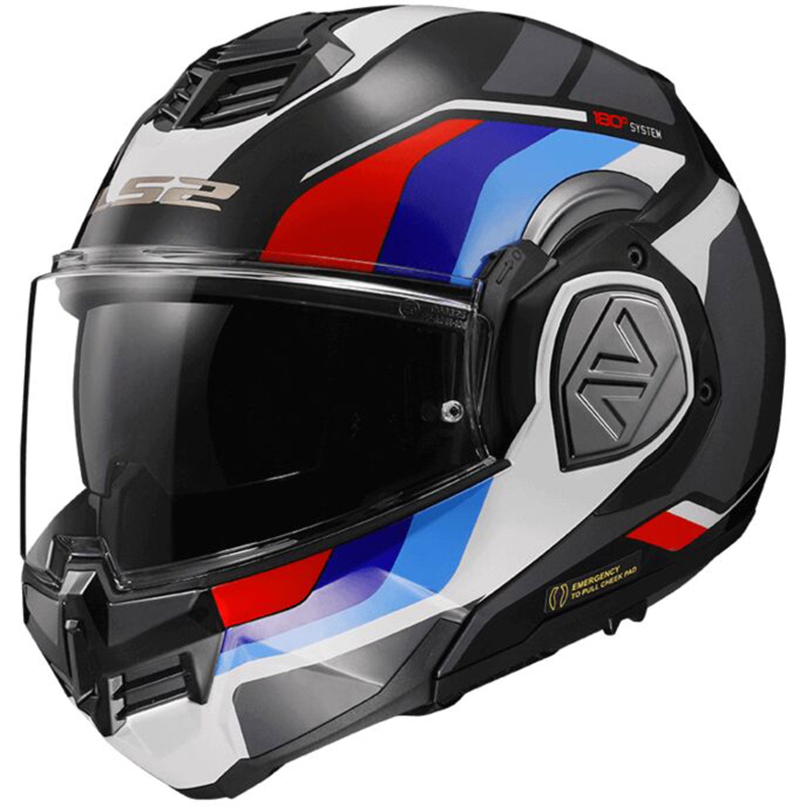 LS2 Helmets Advant Sport Modular Motorcycle Helmet - Gloss Black/Blue ...