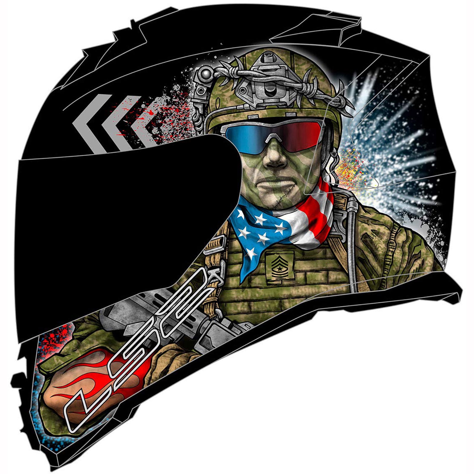 LS2 Helmets Assault Commando Full Face Motorcycle Helmet, Matte Black ...