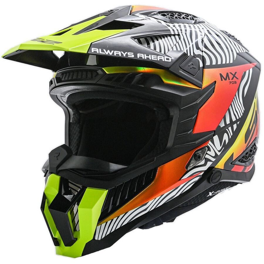 LS2 X Force Adult Off-Road Motorcycle Helmet - Gloss White/Black/Orange ...