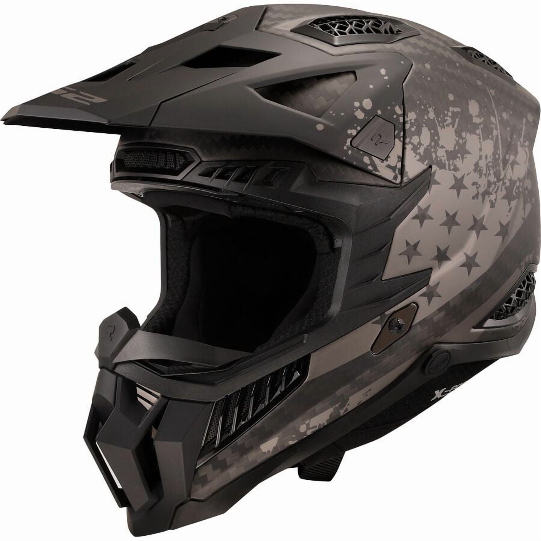 LS2 X Force Carbon Adult Off-Road Motorcycle Helmet - Matte Black/Gray ...