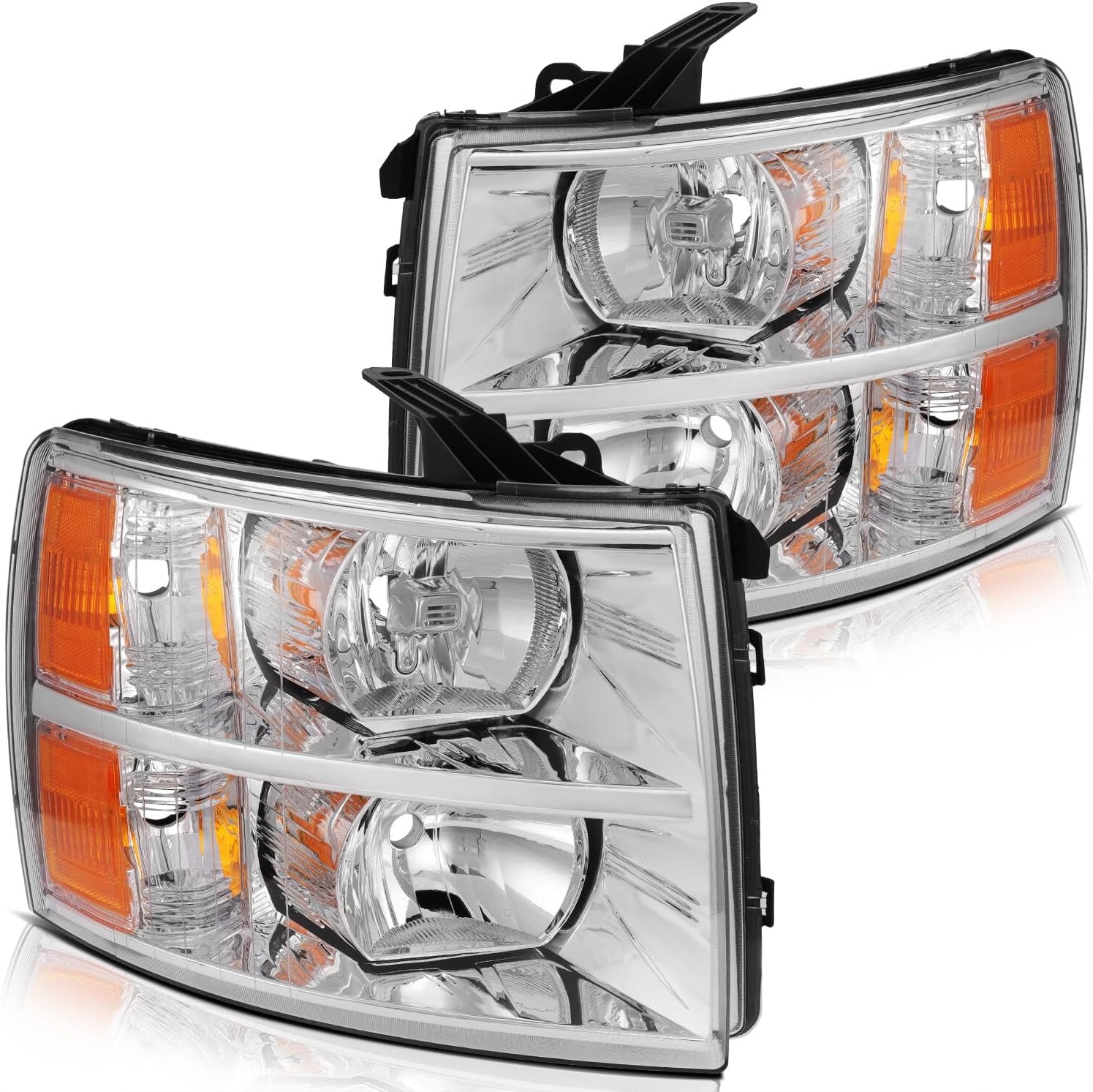 LSAILON Headlight Assembly Fit For Chevy Silverado 1500 2007-2013 For ...