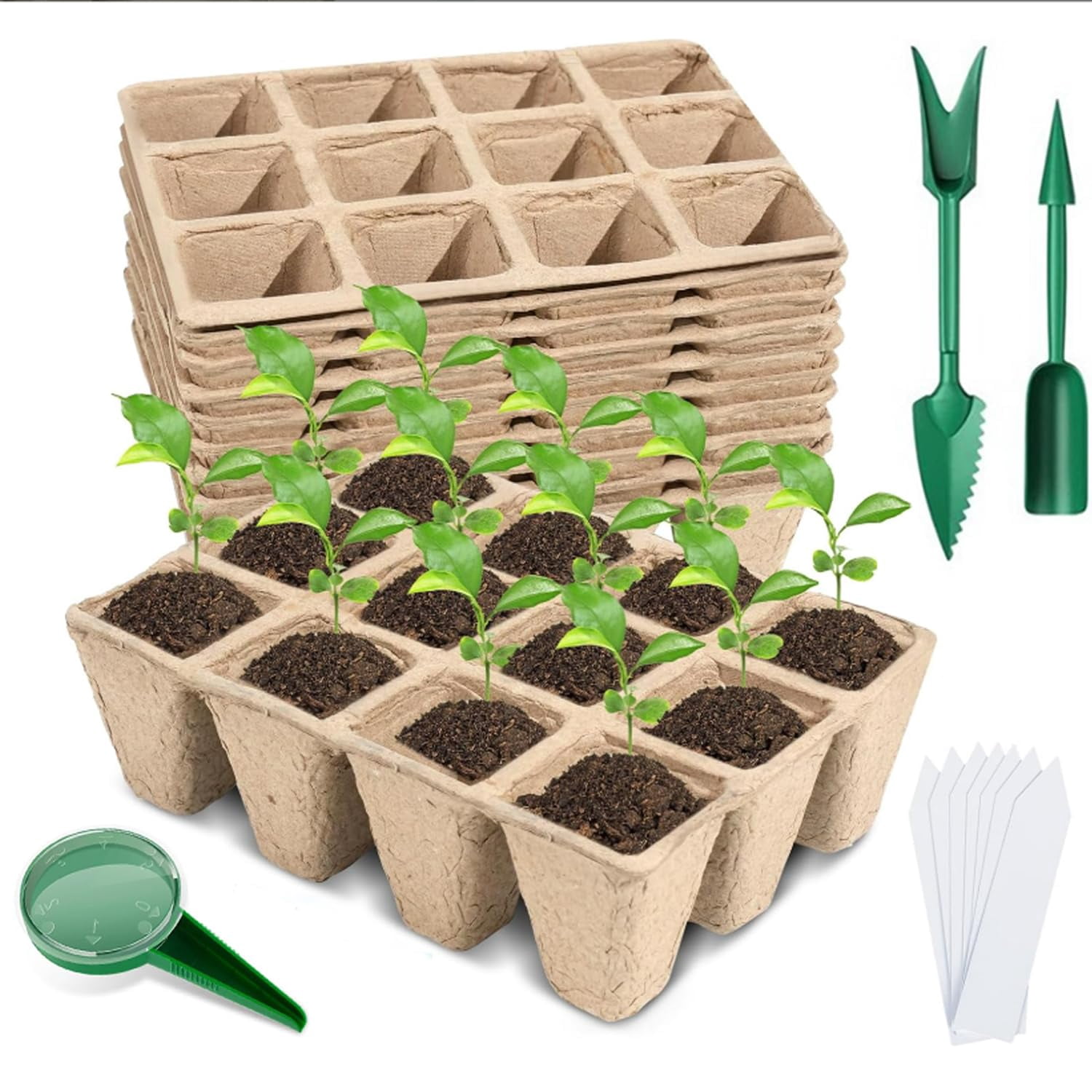 LSCQYYCC-10 Packs SeedlingITSC Starter Trays 120 Cells, Biodegradable ...