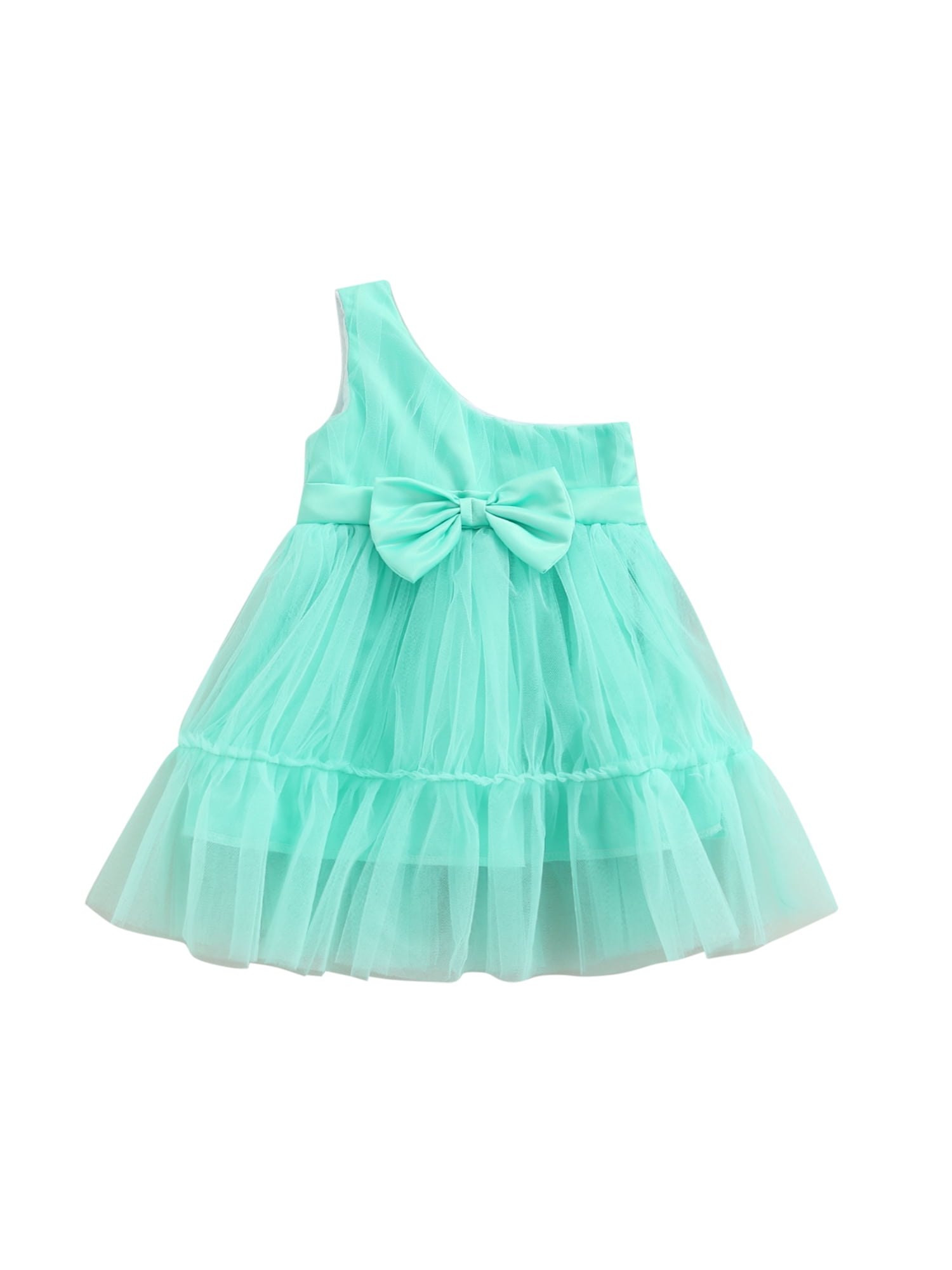 LSFYSZD Little Girls Mesh Full Dress, Summer Toddlers Sweet Style Solid ...