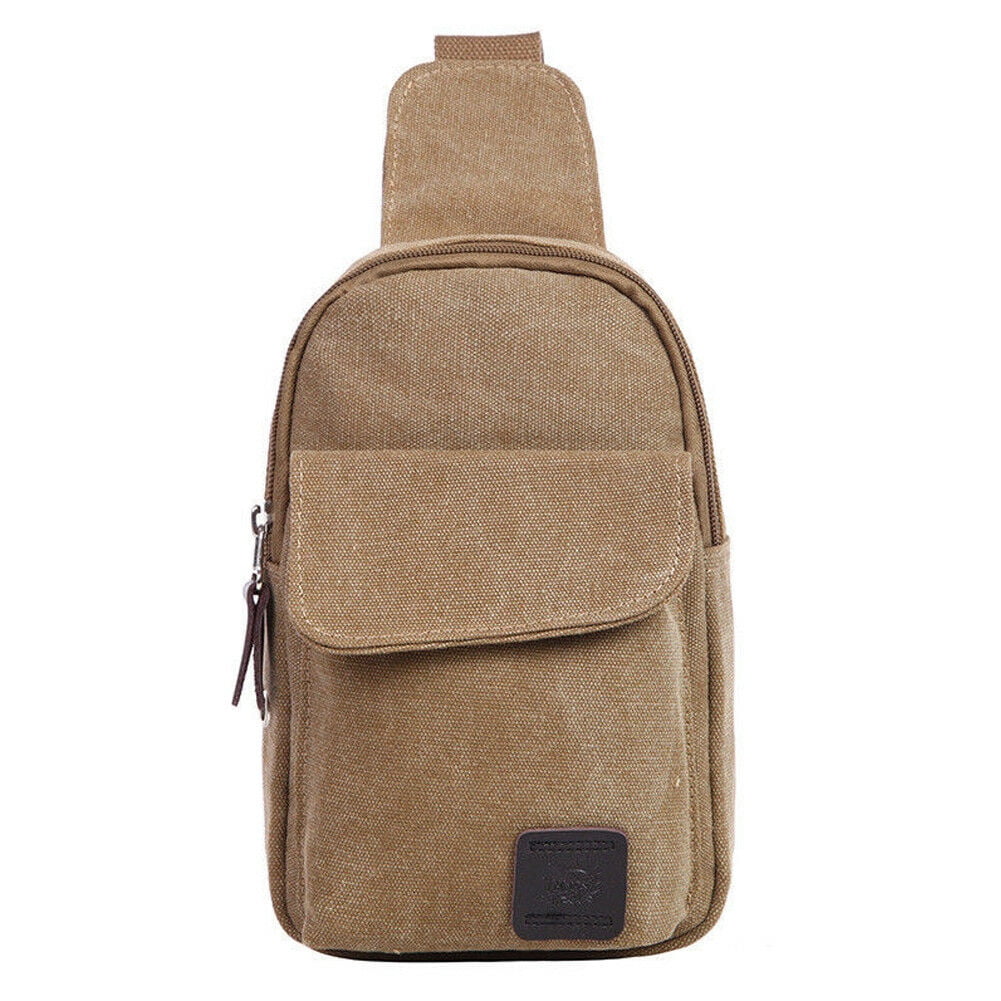 LSFYSZD Male Military Canvas Satchel Messenger Bag Travel Hiking Chest ...