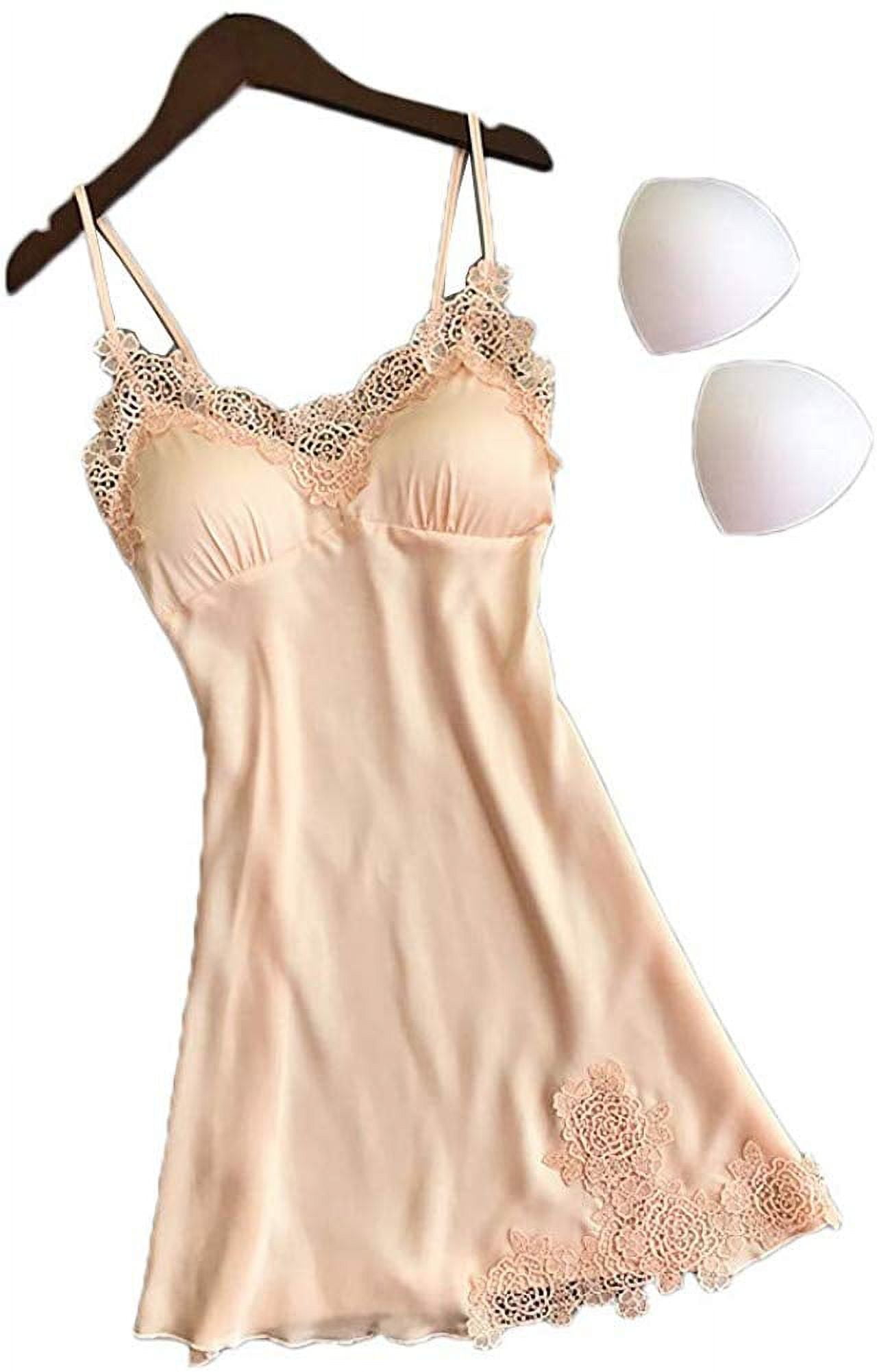 LSFYSZD Women's Silk Satin Sleepwear Dress Ladies Sexy Micro Babydoll ...