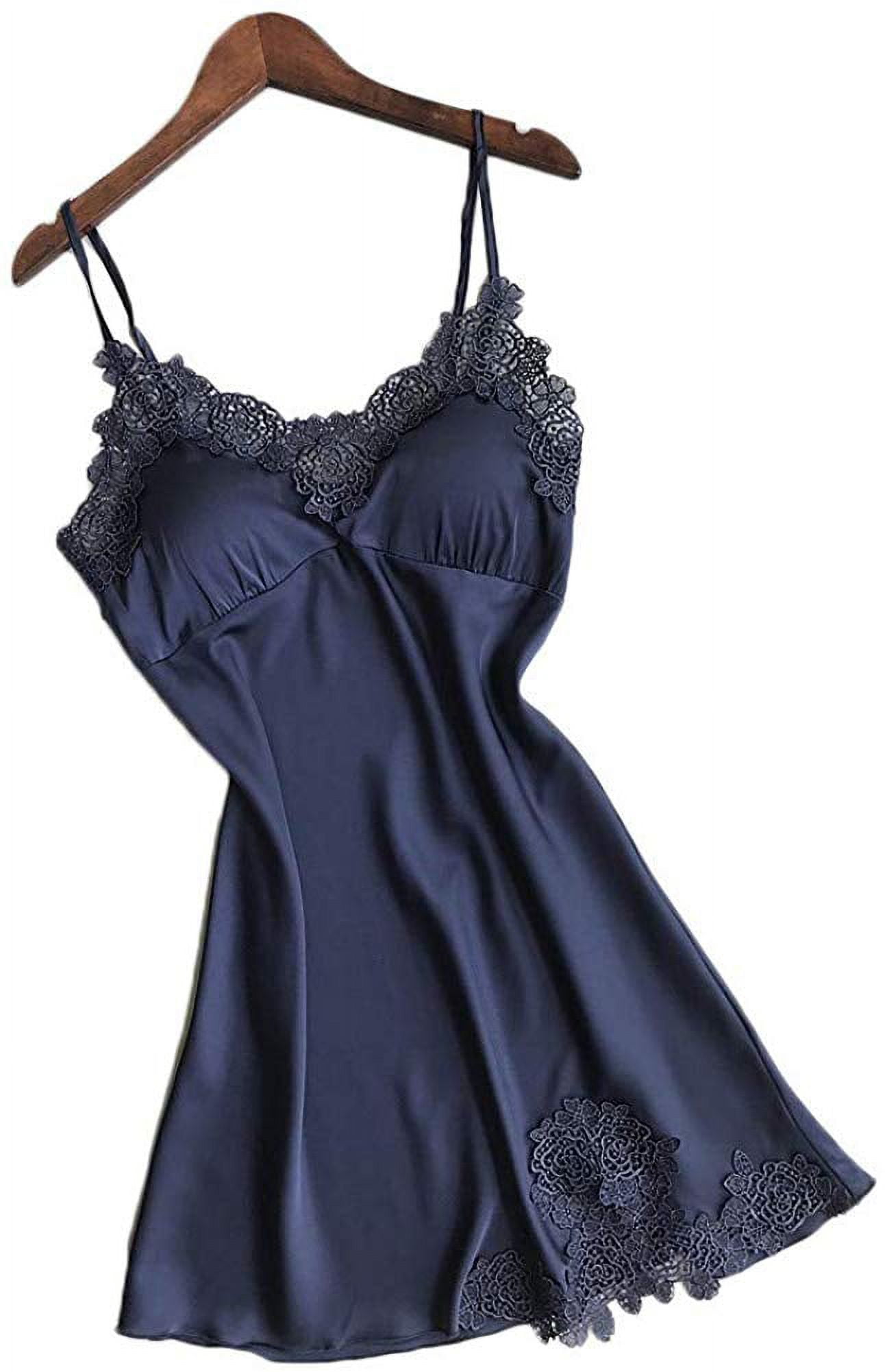 LSFYSZD Women's Silk Satin Sleepwear Dress Ladies Sexy Micro Babydoll ...