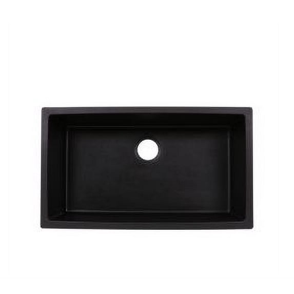 LSGC78 Undermount Single Bowl Granite Composite Sink Black - Walmart.com