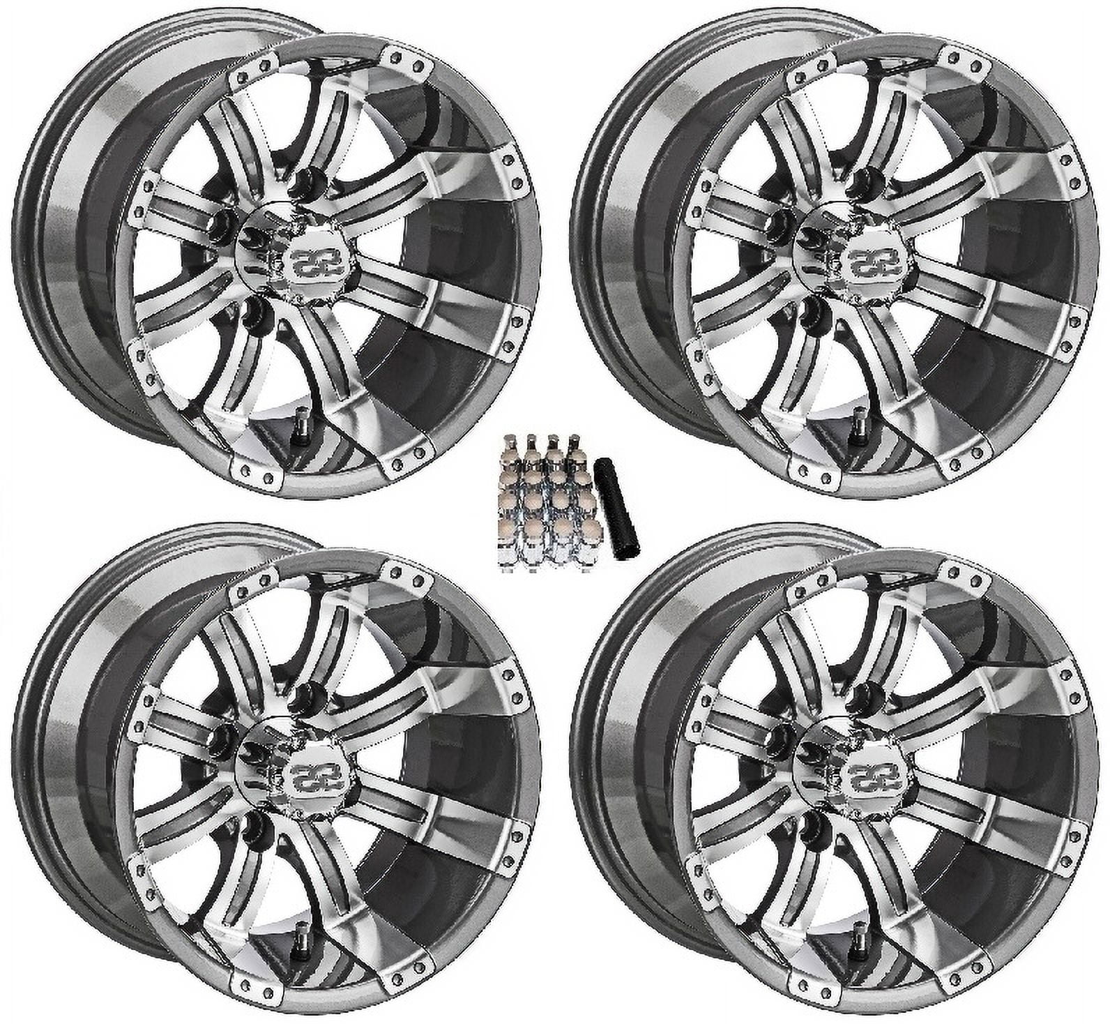 LSI 14" Casino Machined/Gunmetal Golf Cart Wheels/Rims E-Z-GO & Club ...