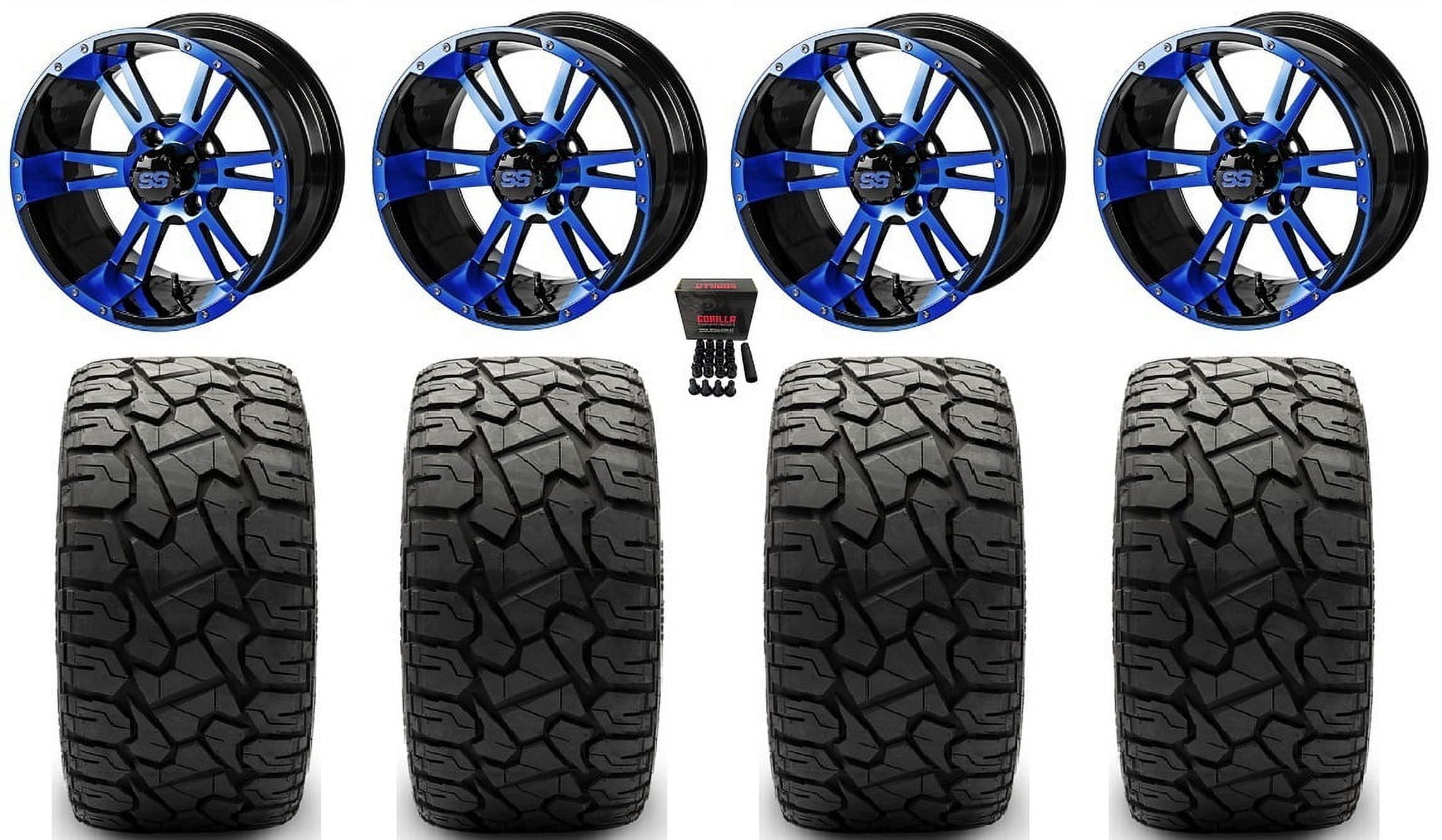 LSI Raptor 12" Golf Wheels Black/Blue 23" X Comp X/T Tires Yamaha ...