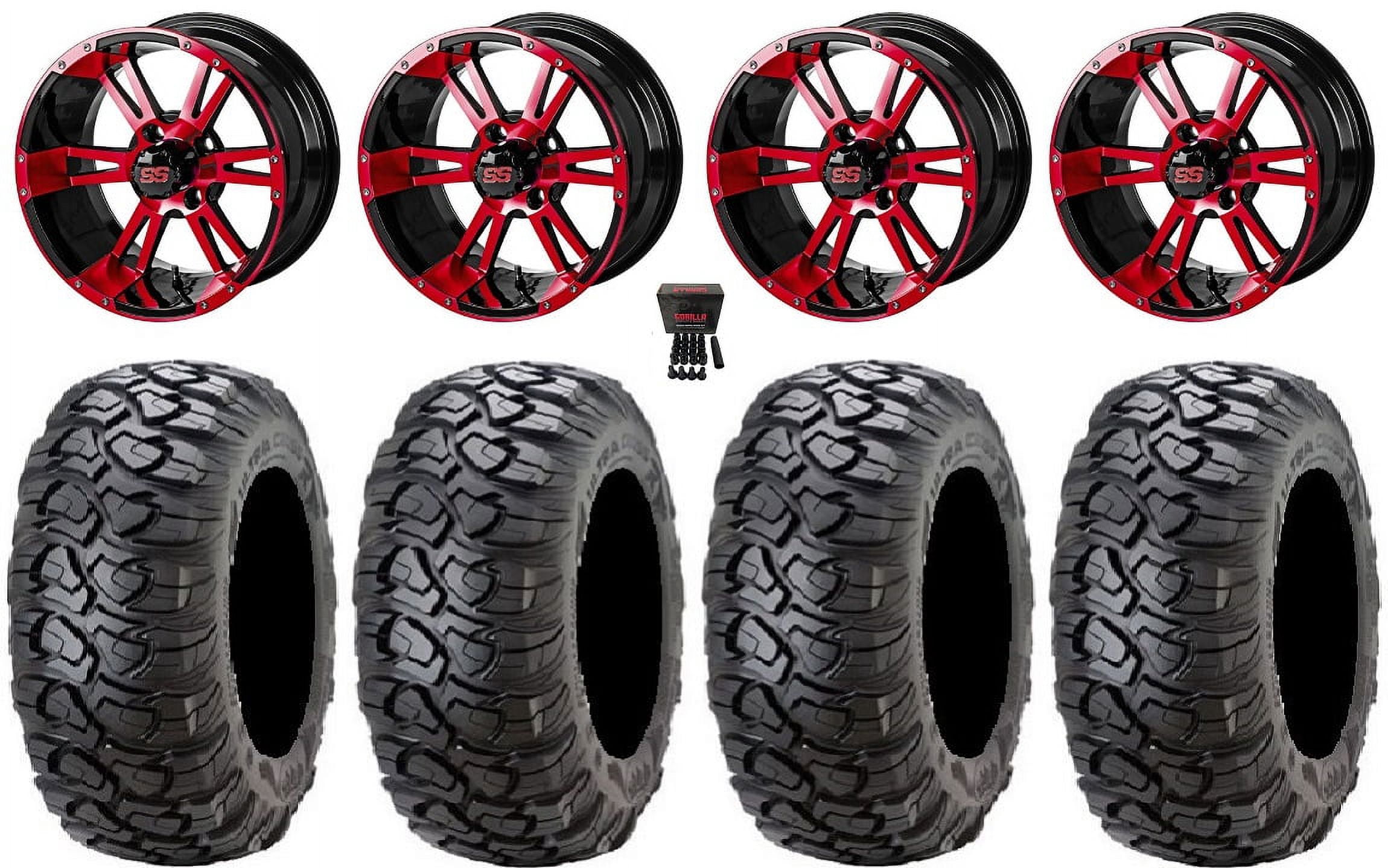 LSI Raptor 12" Golf Wheels Black/Red 23" Ultracross Tires Yamaha ...