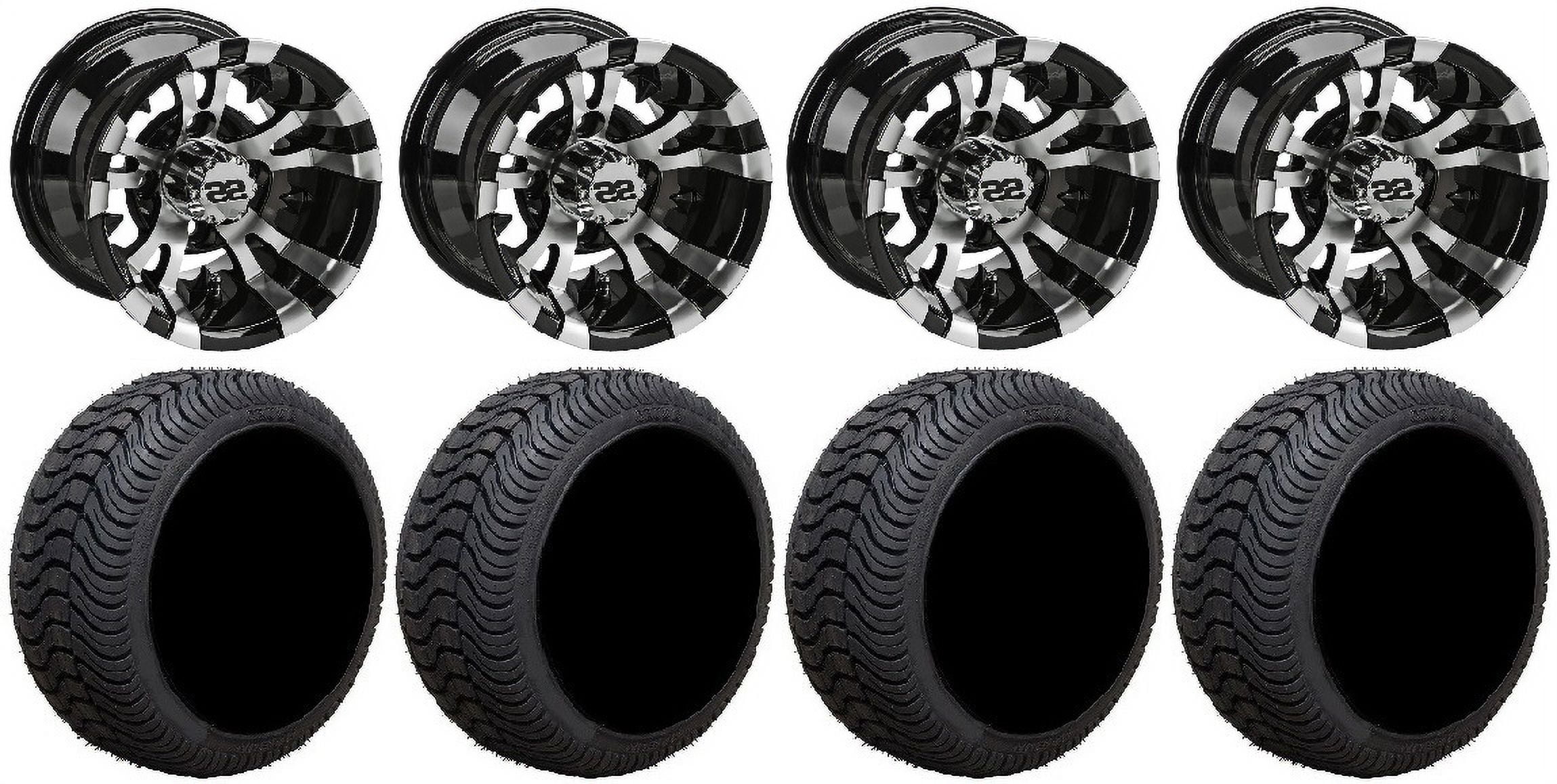 LSI Warlock 10" Black Golf Wheels 205x50-10 Cruze Tires Yamaha ...