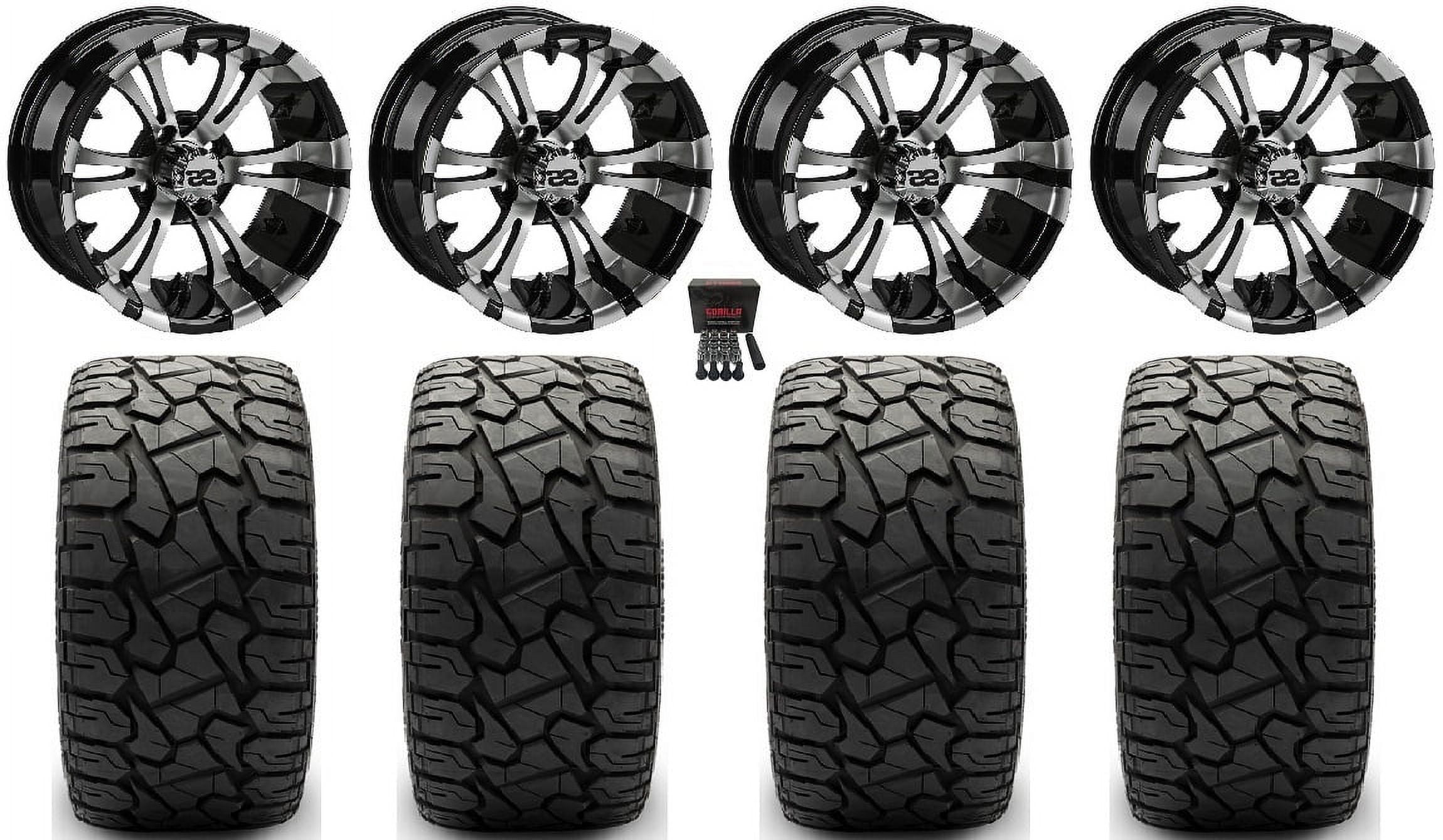 LSI Warlock 12" Golf Wheels Black 205x35 X Comp X/T Tires Yamaha ...