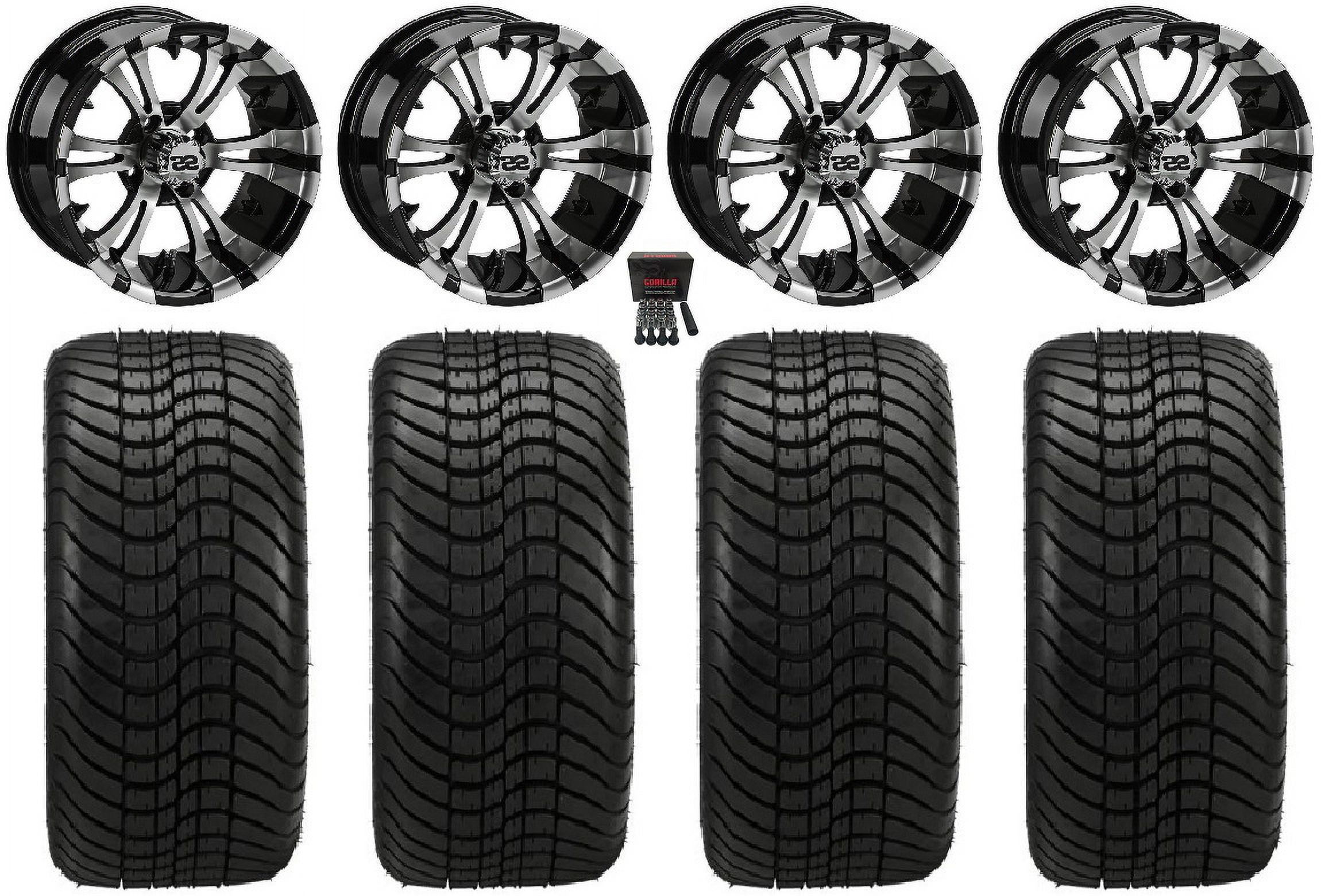 LSI Warlock 12" Golf Wheels Black Elite 215x35-12 Tires Yamaha ...