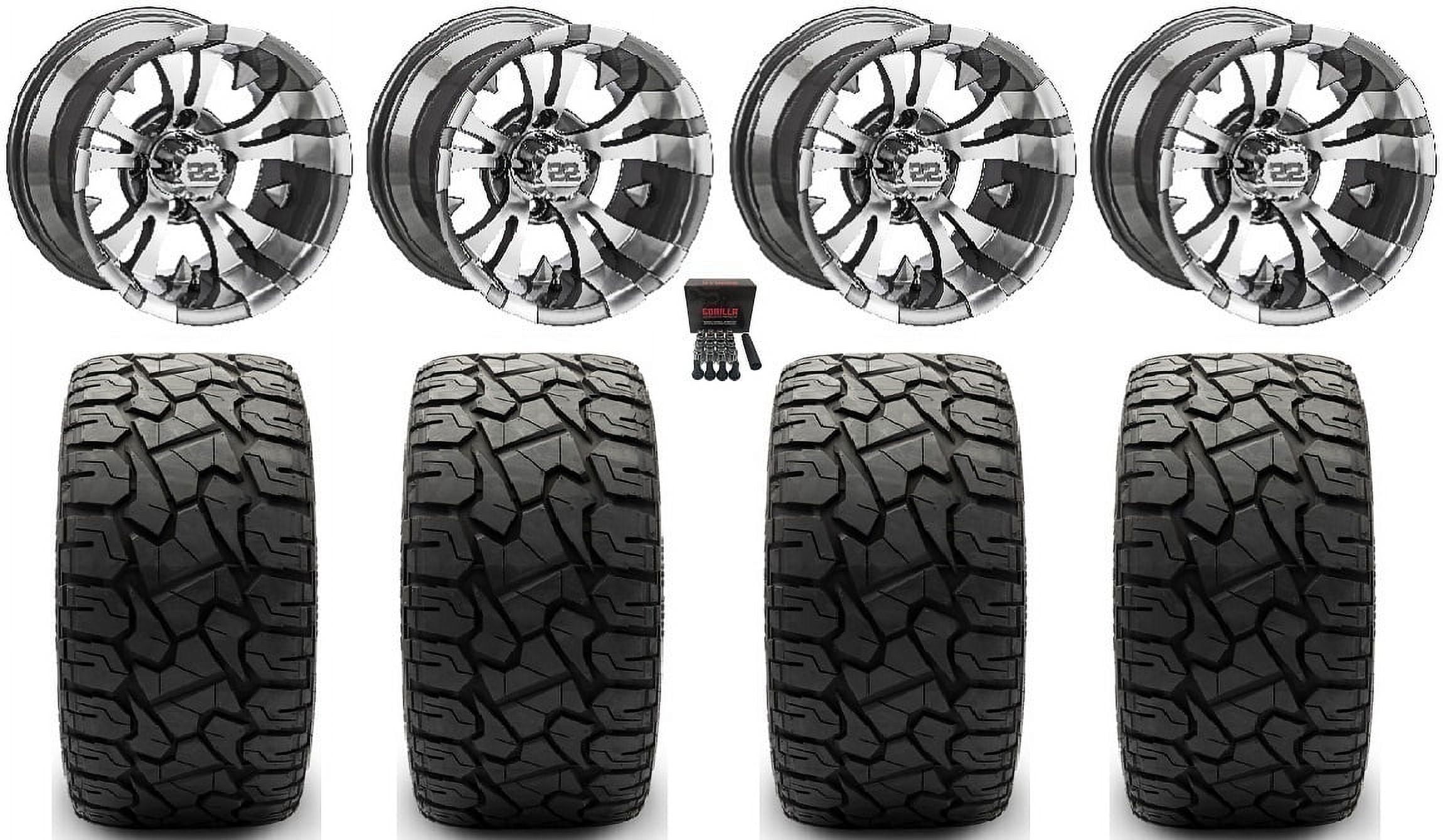 LSI Warlock 12" Golf Wheels Gunmetal 215x50 X Comp X/T Tires E-Z-GO ...