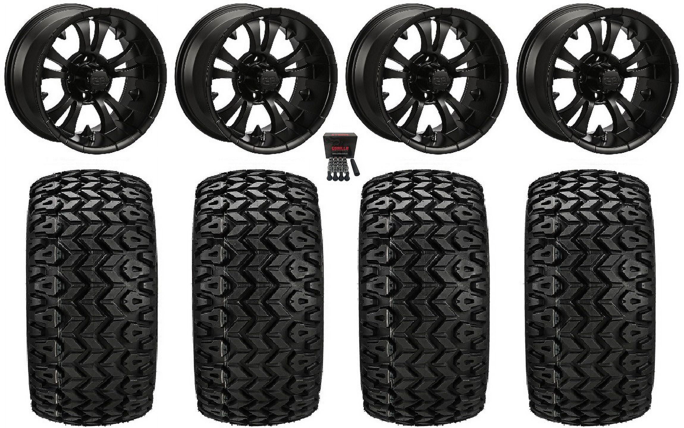 LSI Warlock 14" Golf Wheels Black 23" Sierra Sport Tires Yamaha ...