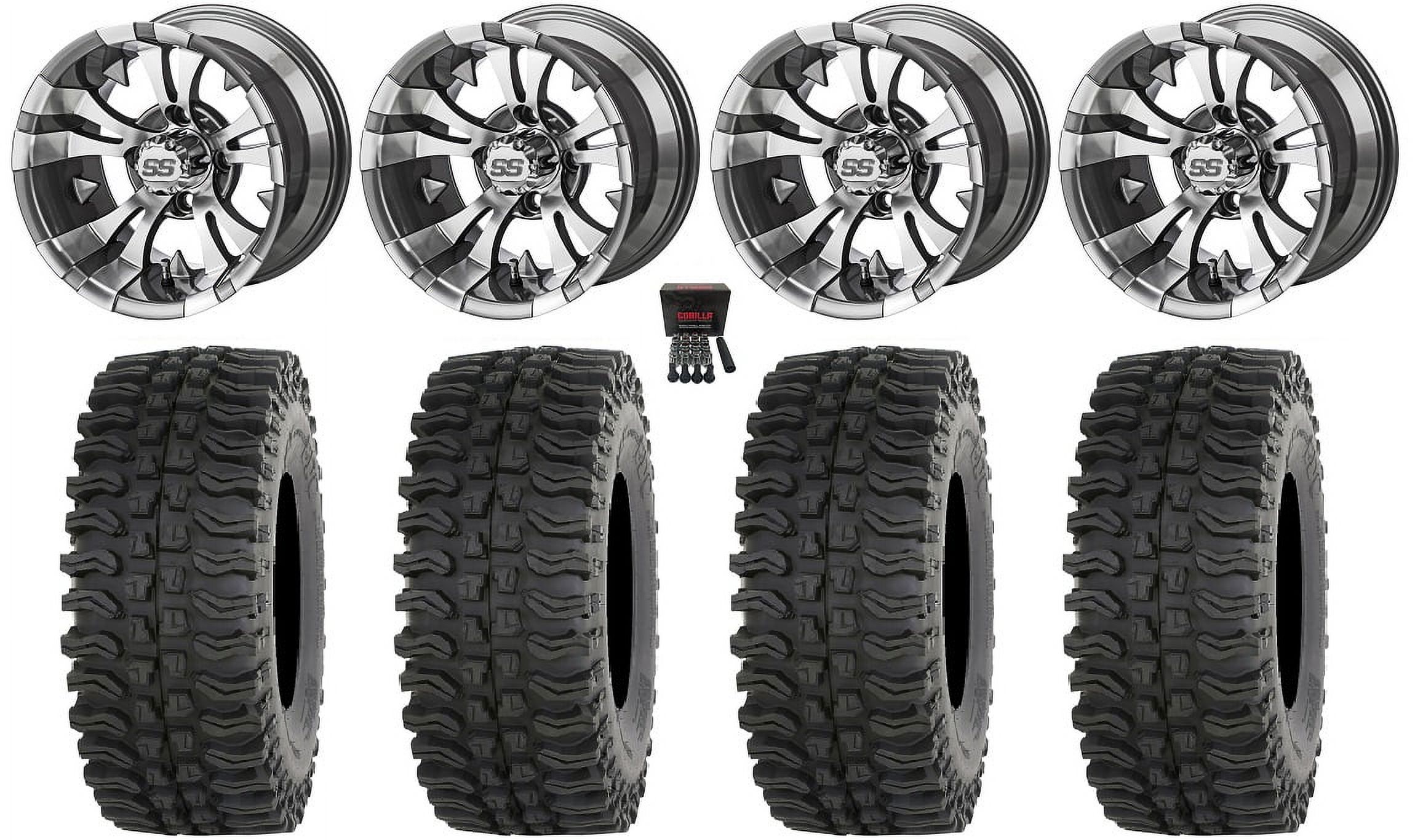 LSI Warlock 14" Golf Wheels Gunmetal 23" BDC Tires E-Z-GO & Club Car ...