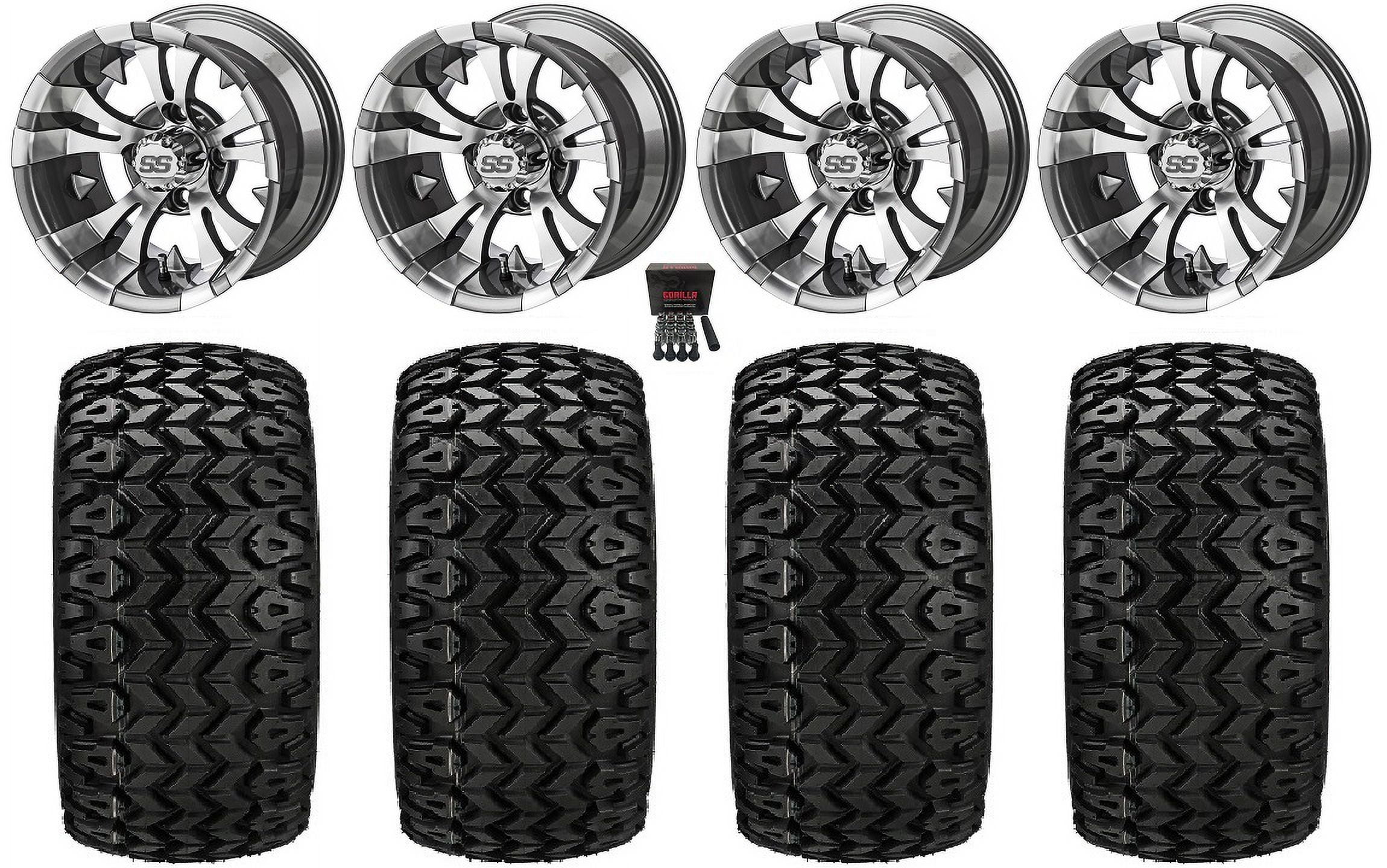 LSI Warlock 14" Golf Wheels Gunmetal 23" Sierra Sport Tires E-Z-GO ...