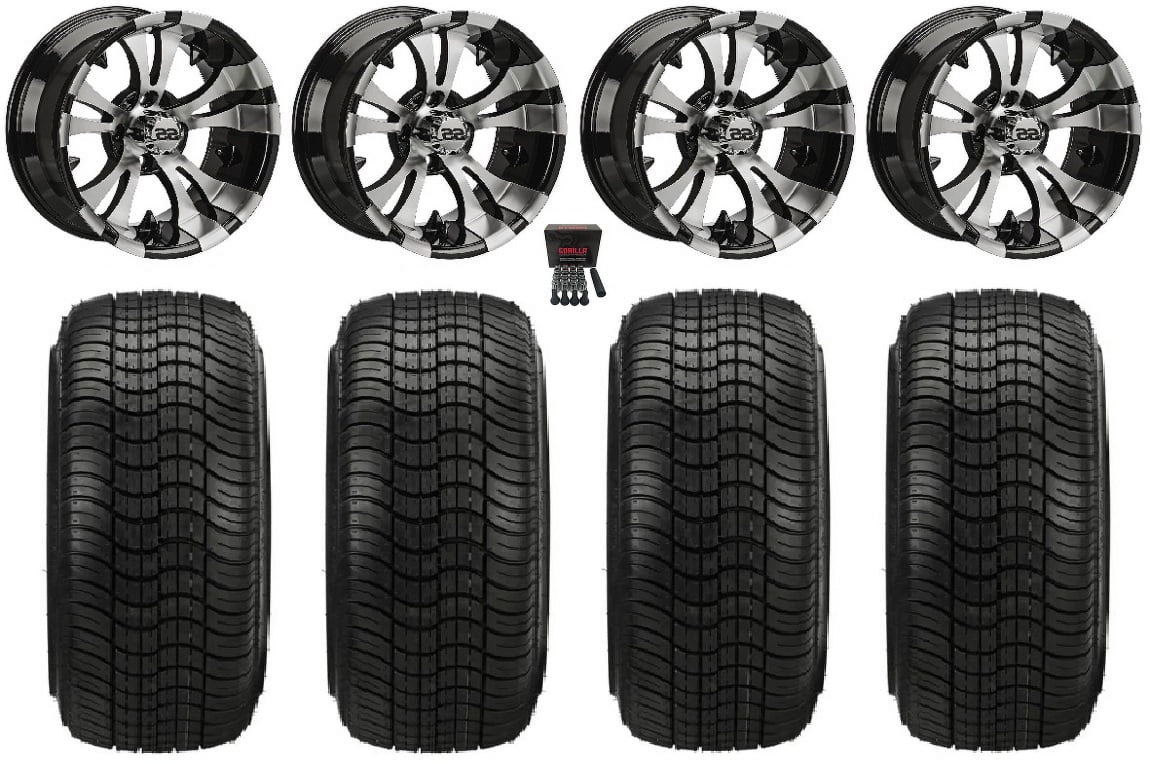 LSI Warlock 14" Golf Wheels Machined Elite 205x30-14 Tires Yamaha ...