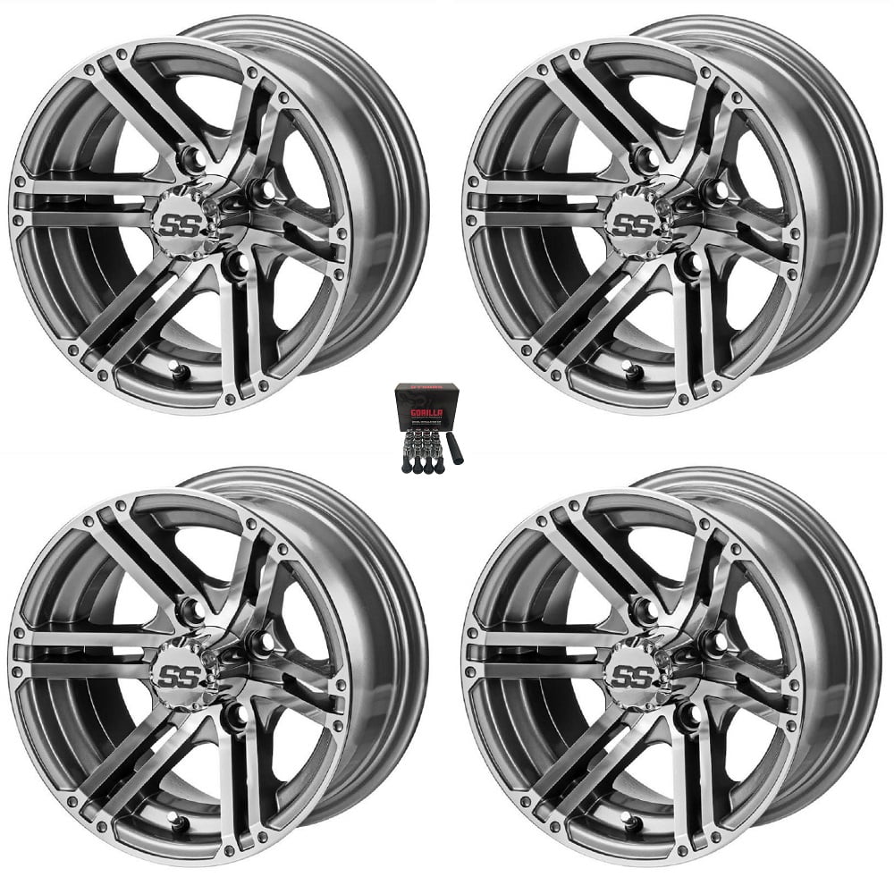 LSI Yukon 14" Golf Cart Wheels/Rims Mirror Yamaha - Walmart.com