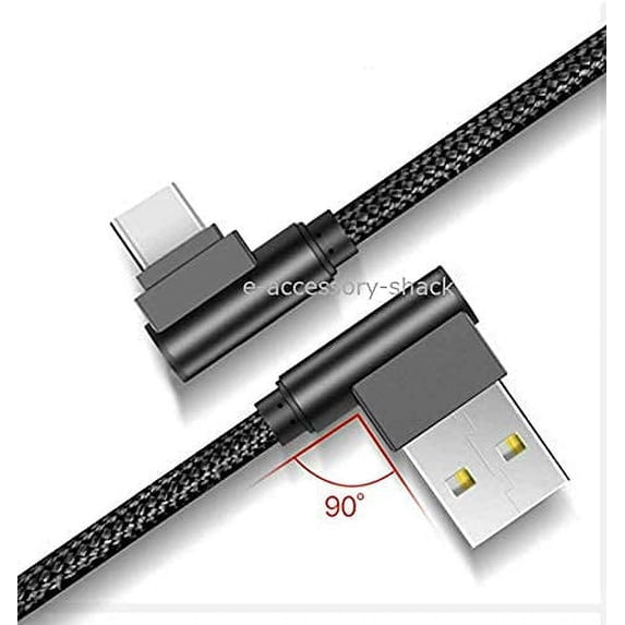 LSKJGA-3 Pack 6FT 90 Degree Right Angle Braided Type C Fast Charging ...