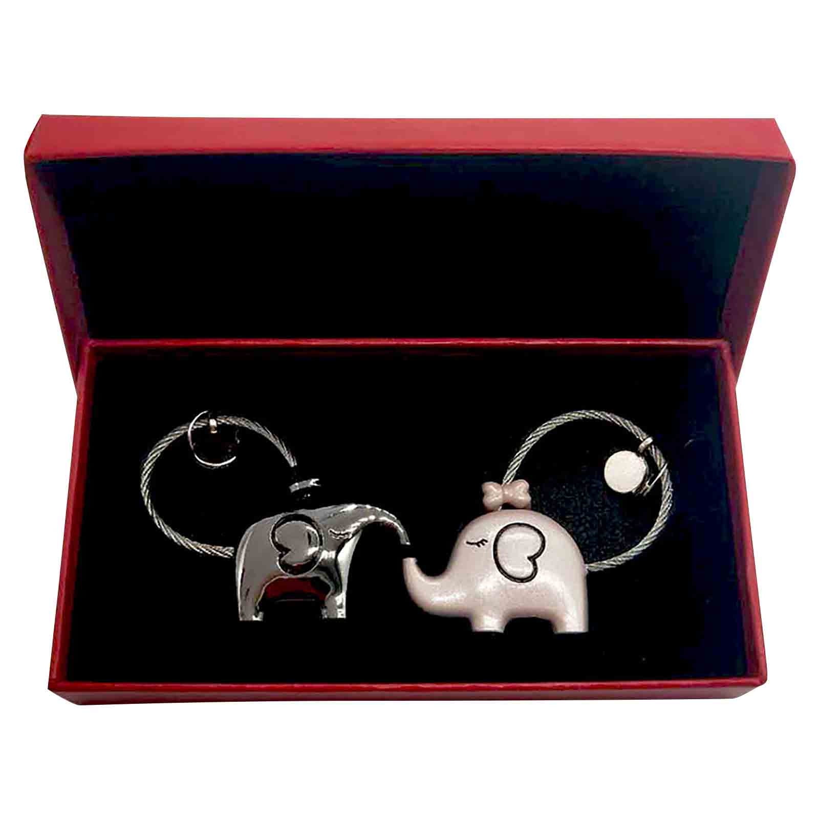 LSLJS 2 Pcs Elephant Keychain Gift Box Set,Valentine's Gifts for Her ...